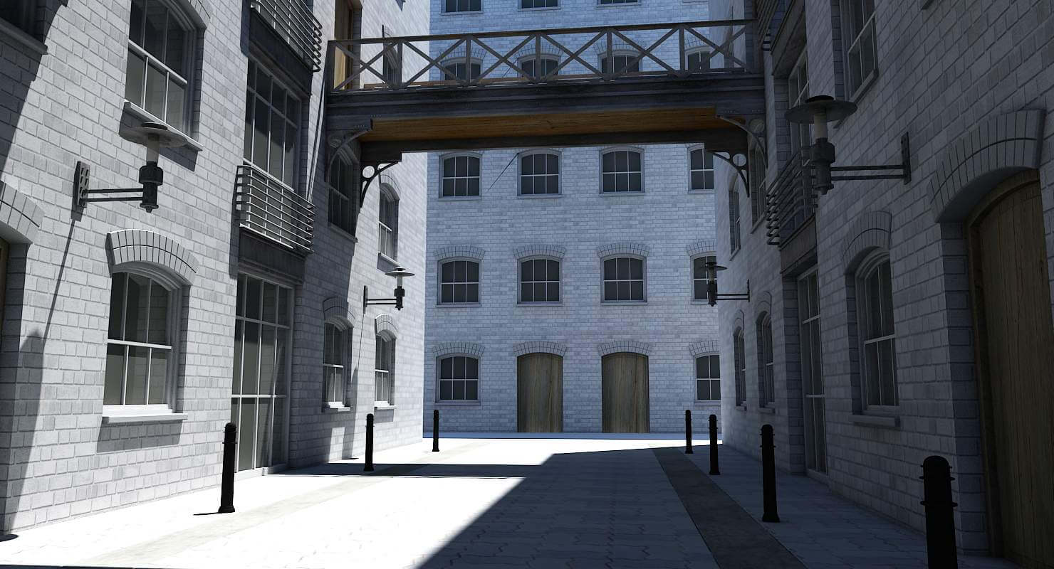 Street Alley Way - 3D Model by Giimann