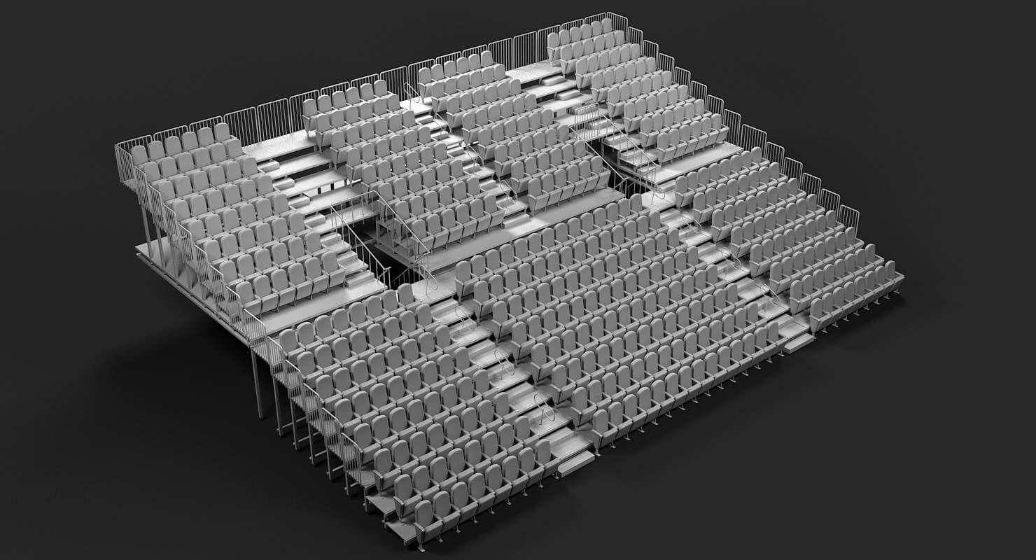 Theatre Raked Seating - 3D Model by Giimann