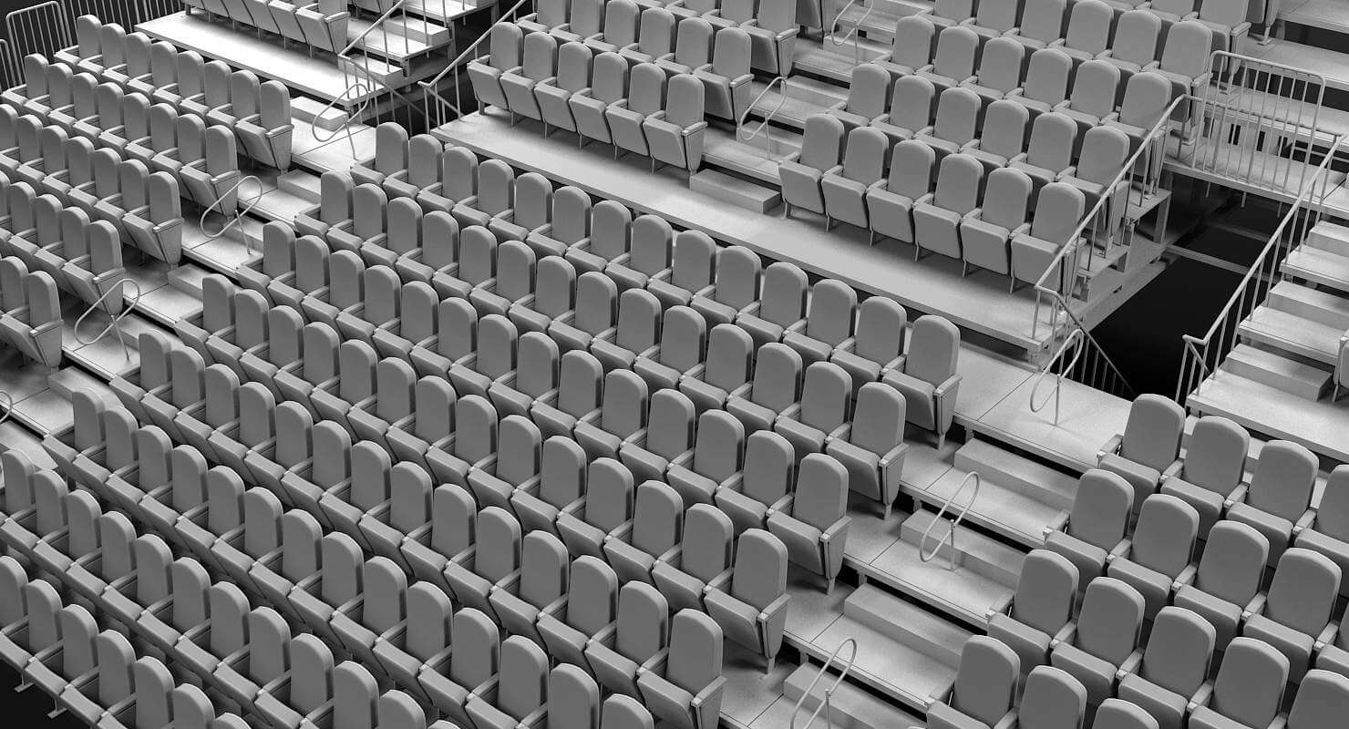 Theatre Raked Seating - 3D Model by Giimann