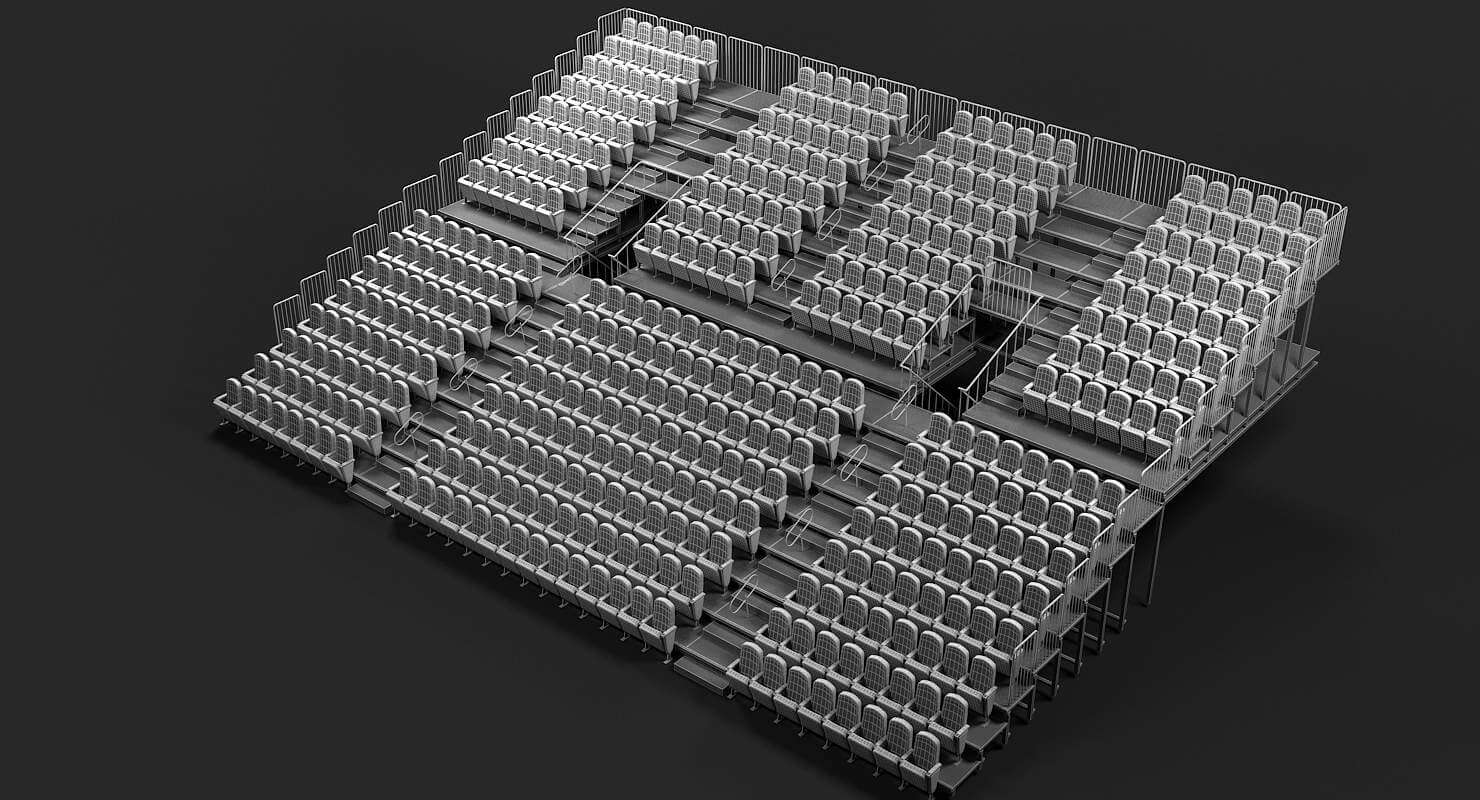 Theatre Raked Seating - 3D Model by Giimann