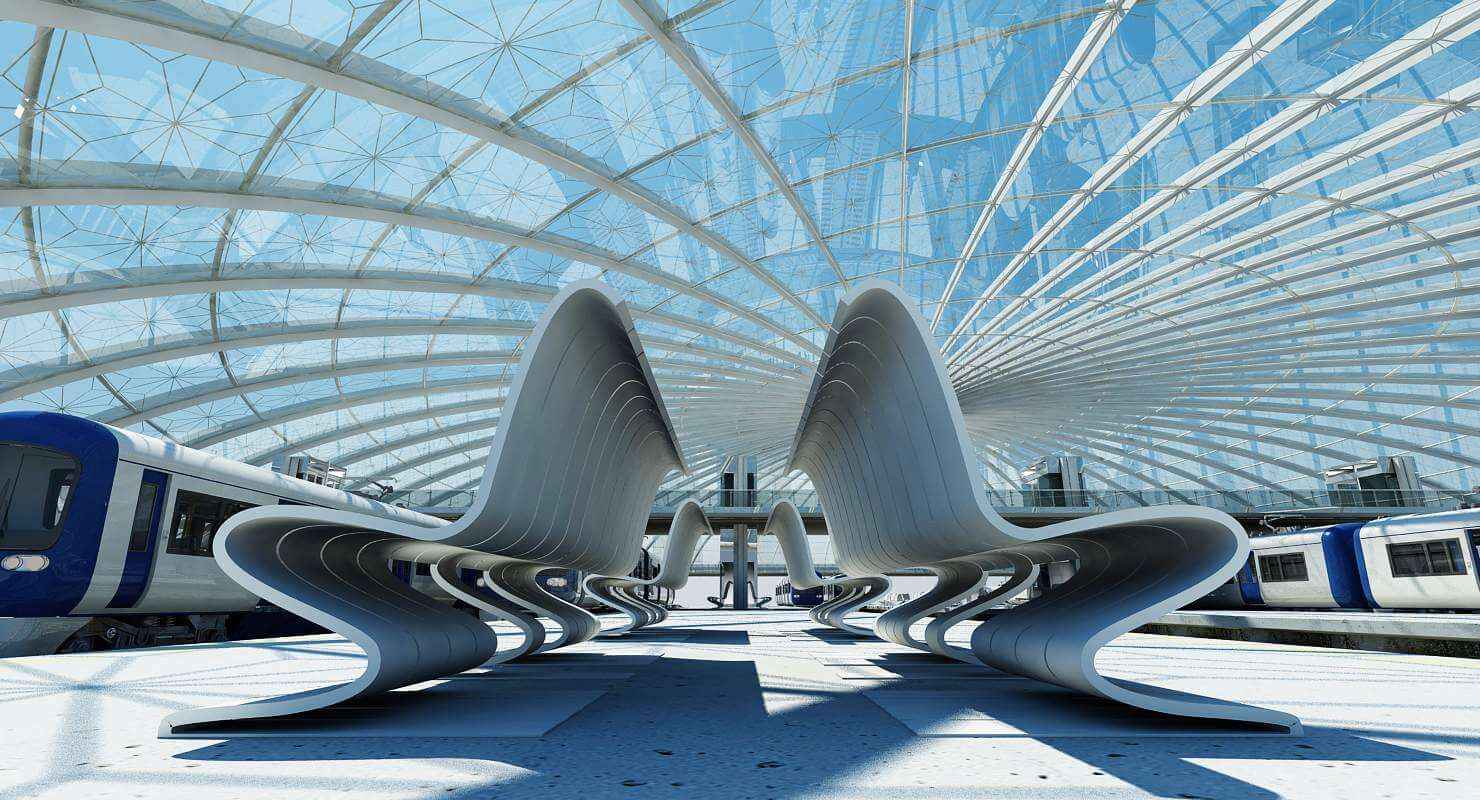 Train Station Building Interior - 3D Model by Giimann