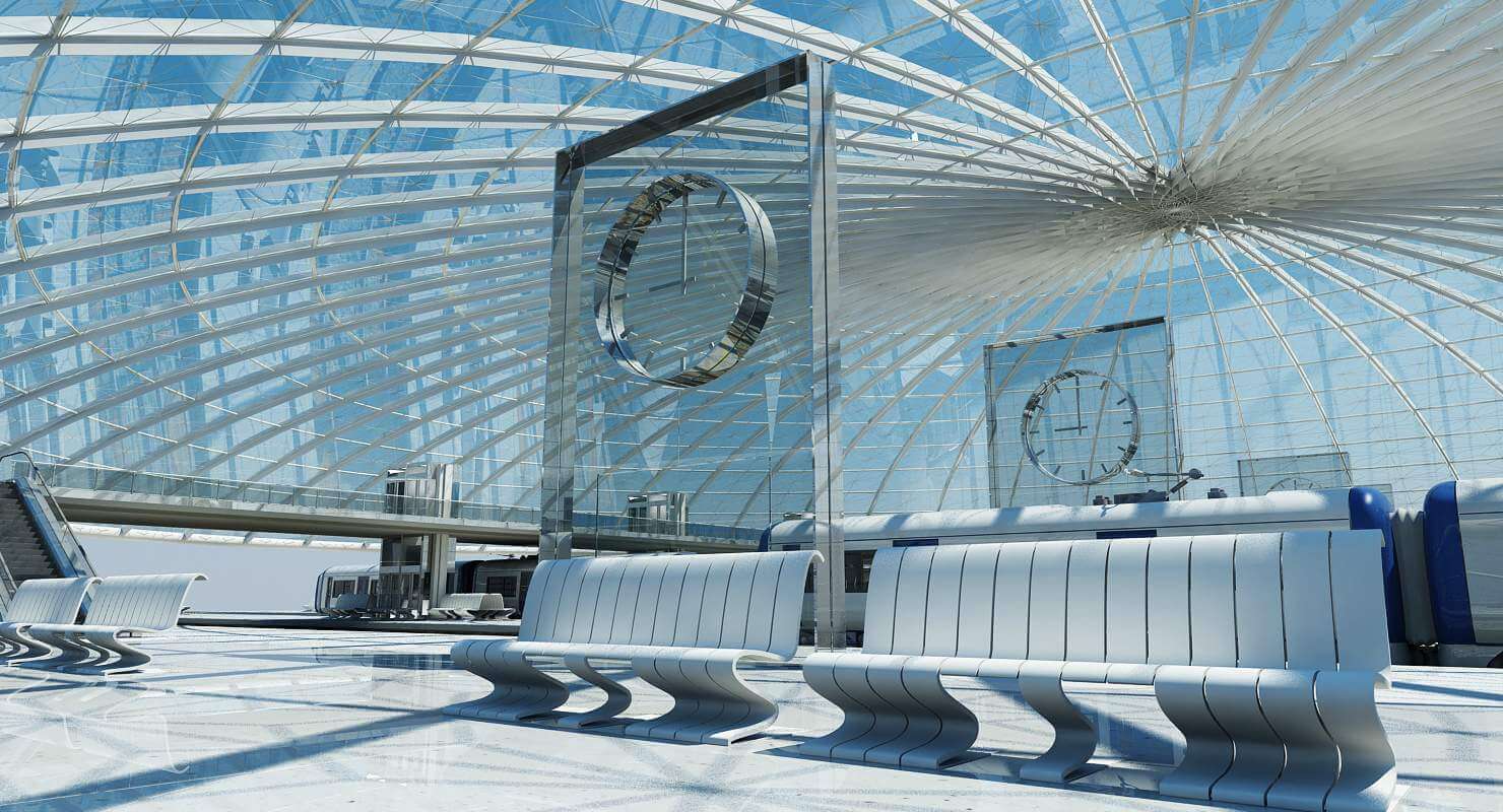 Train Station Building Interior - 3D Model by Giimann