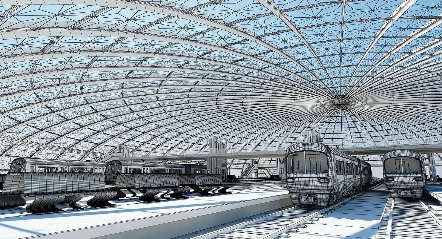 Train Station Building Interior - 3D Model by Giimann