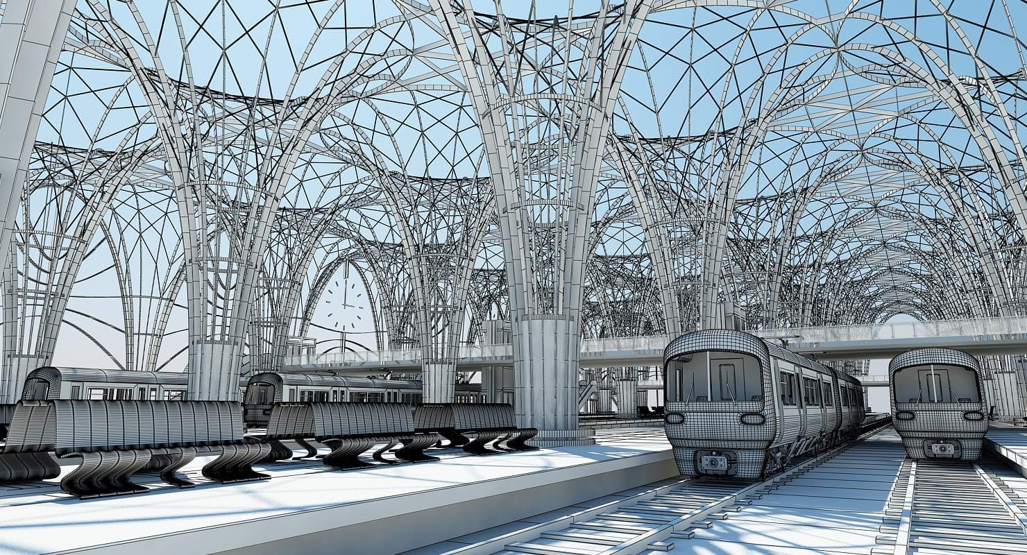 Train Station Building Interior - 3D Model by Giimann