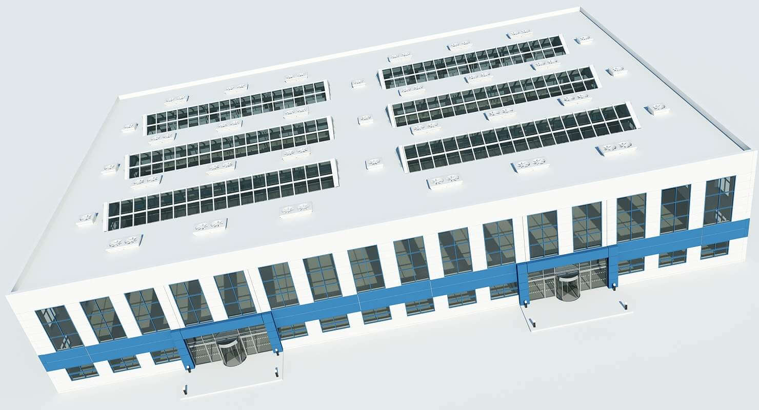 Warehouse Building Interior And Exterior - 3D Model by Giimann