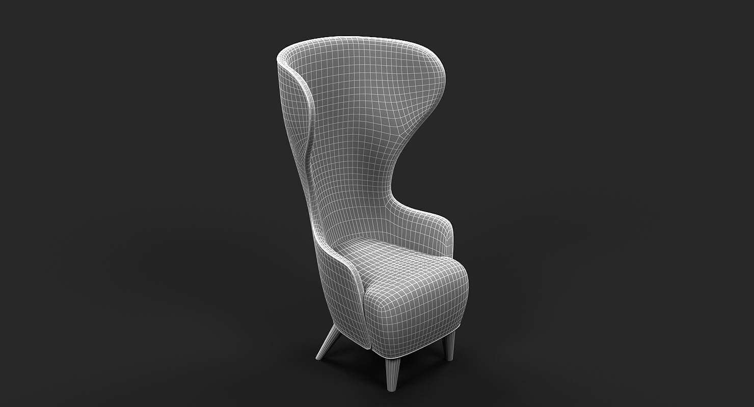 Wing Back Chair - 3D Model by Giimann