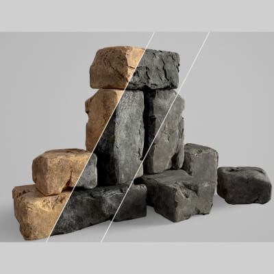 High Detailed Stones Rock Set 01 - 3D Model by Gilded 8