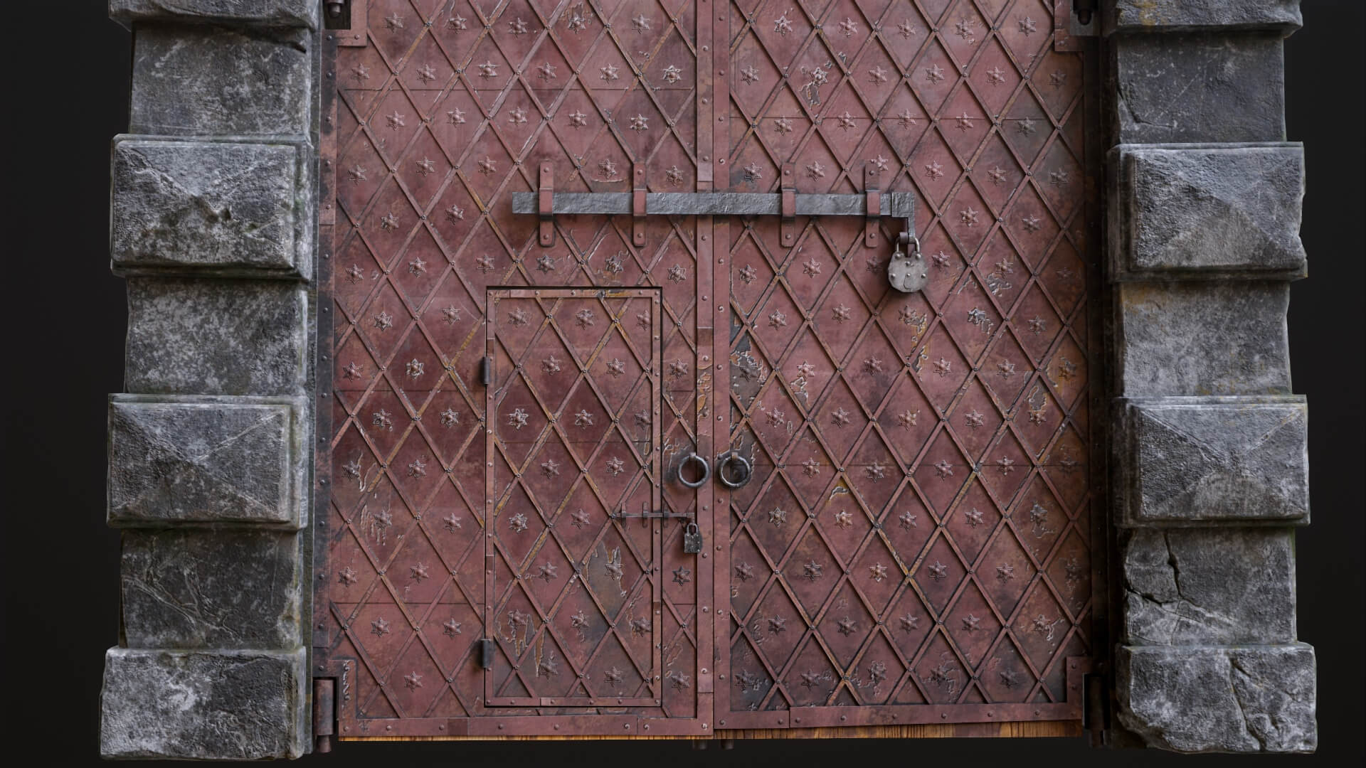 Medieval Fortress Gate Arched - 3D Model by Gilded 8
