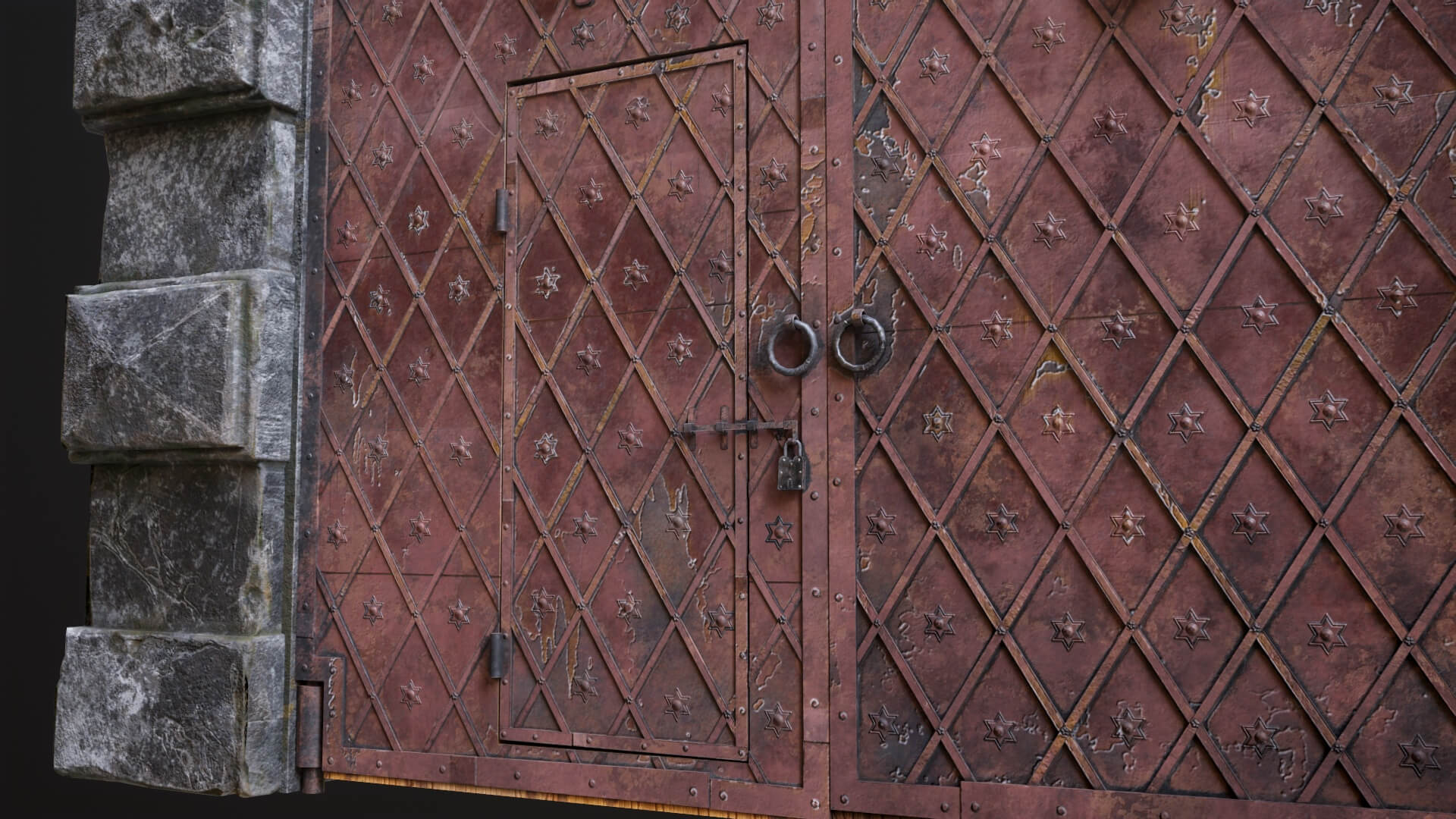 Medieval Fortress Gate Arched - 3D Model by Gilded 8