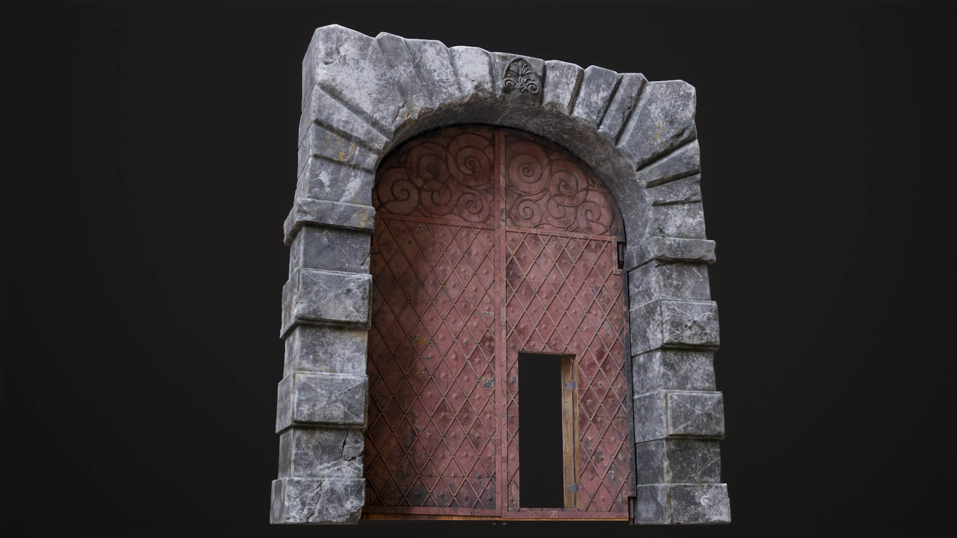 Medieval Fortress Gate Arched - 3D Model by Gilded 8