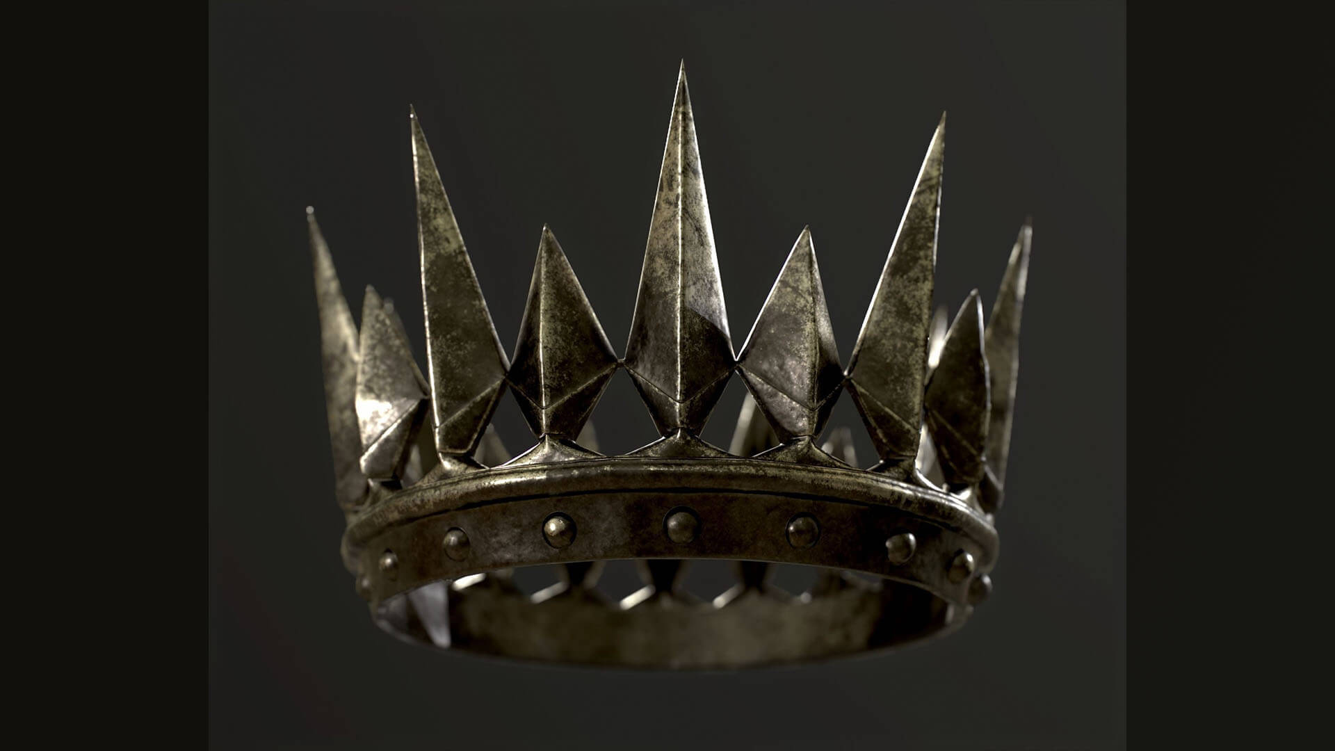 Old Medieval Dark Crown - 3D Model by Gilded 8