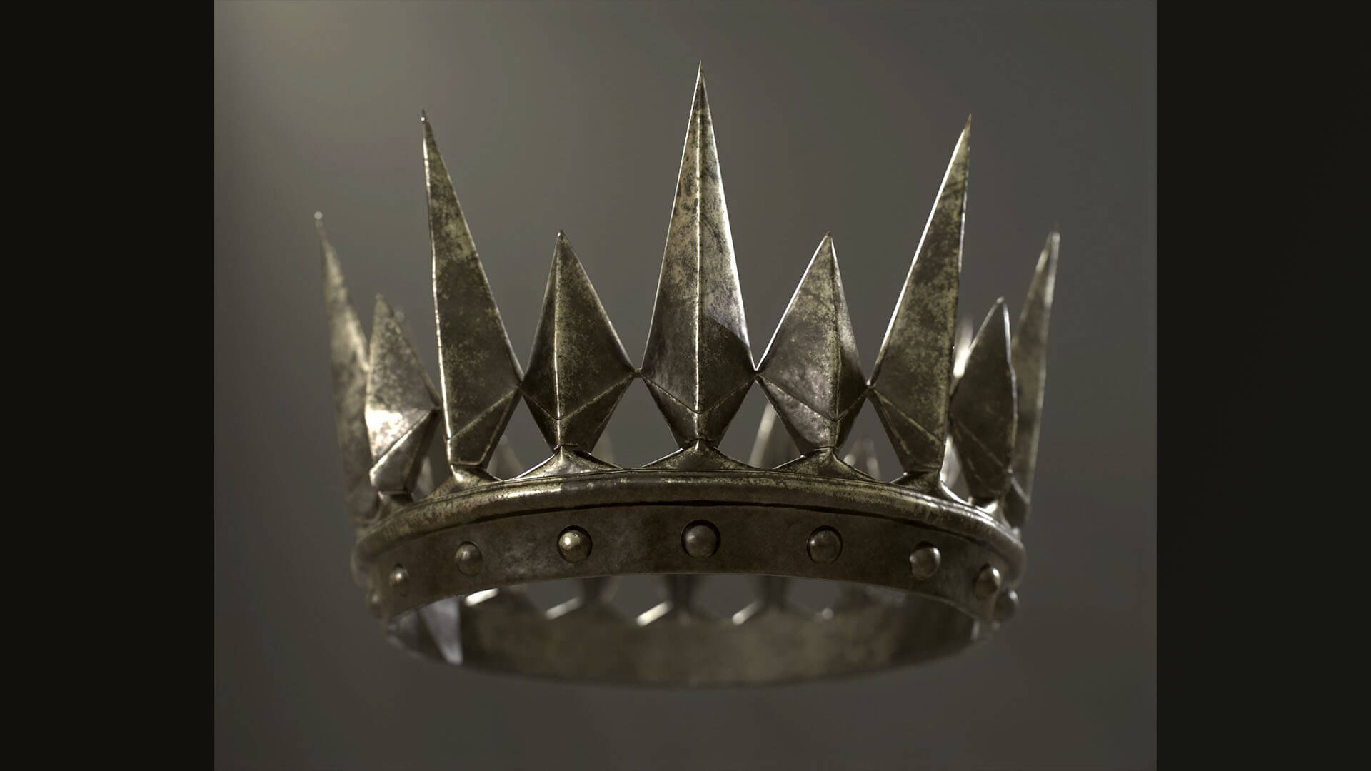 Old Medieval Dark Crown - 3D Model by Gilded 8