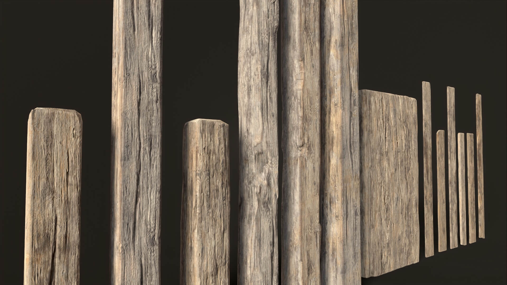 Wooden Planks and Beams: 13 Items - 3D Model by Gilded 8