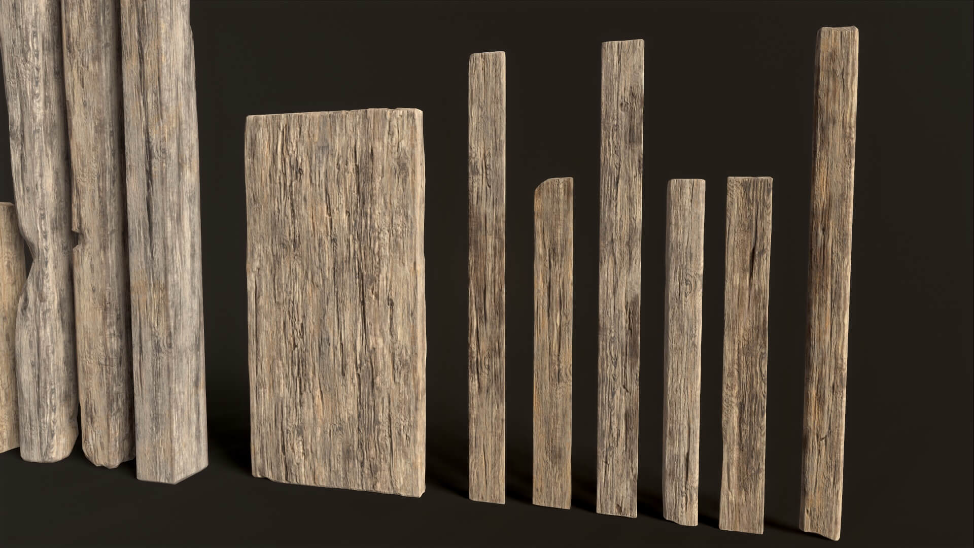 Wooden Planks and Beams: 13 Items - 3D Model by Gilded 8