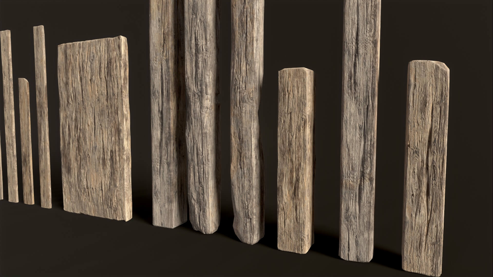 Wooden Planks and Beams: 13 Items - 3D Model by Gilded 8