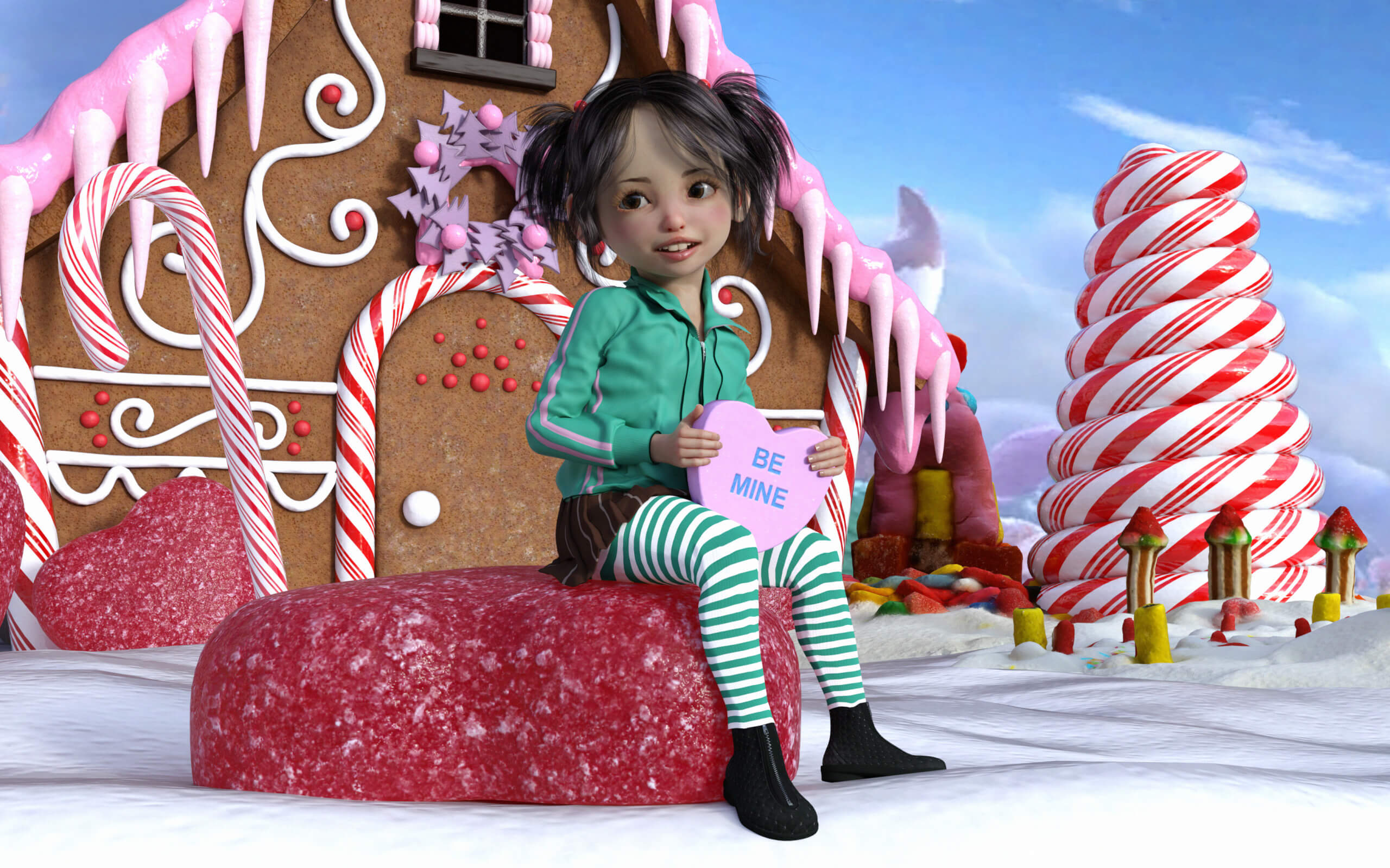 Be My Valentine 3D Desktop HD Wallpaper