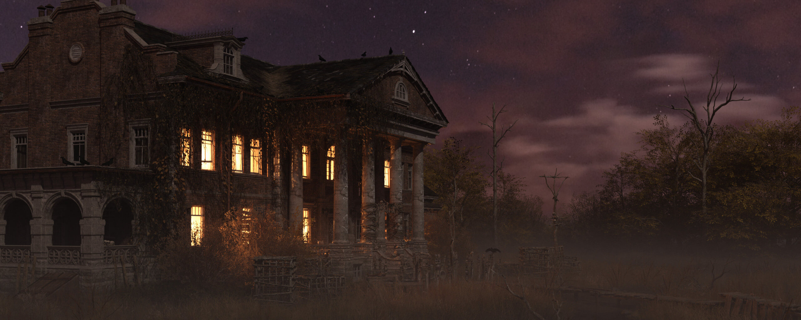 Foggy Night 3D Desktop HD Wallpaper