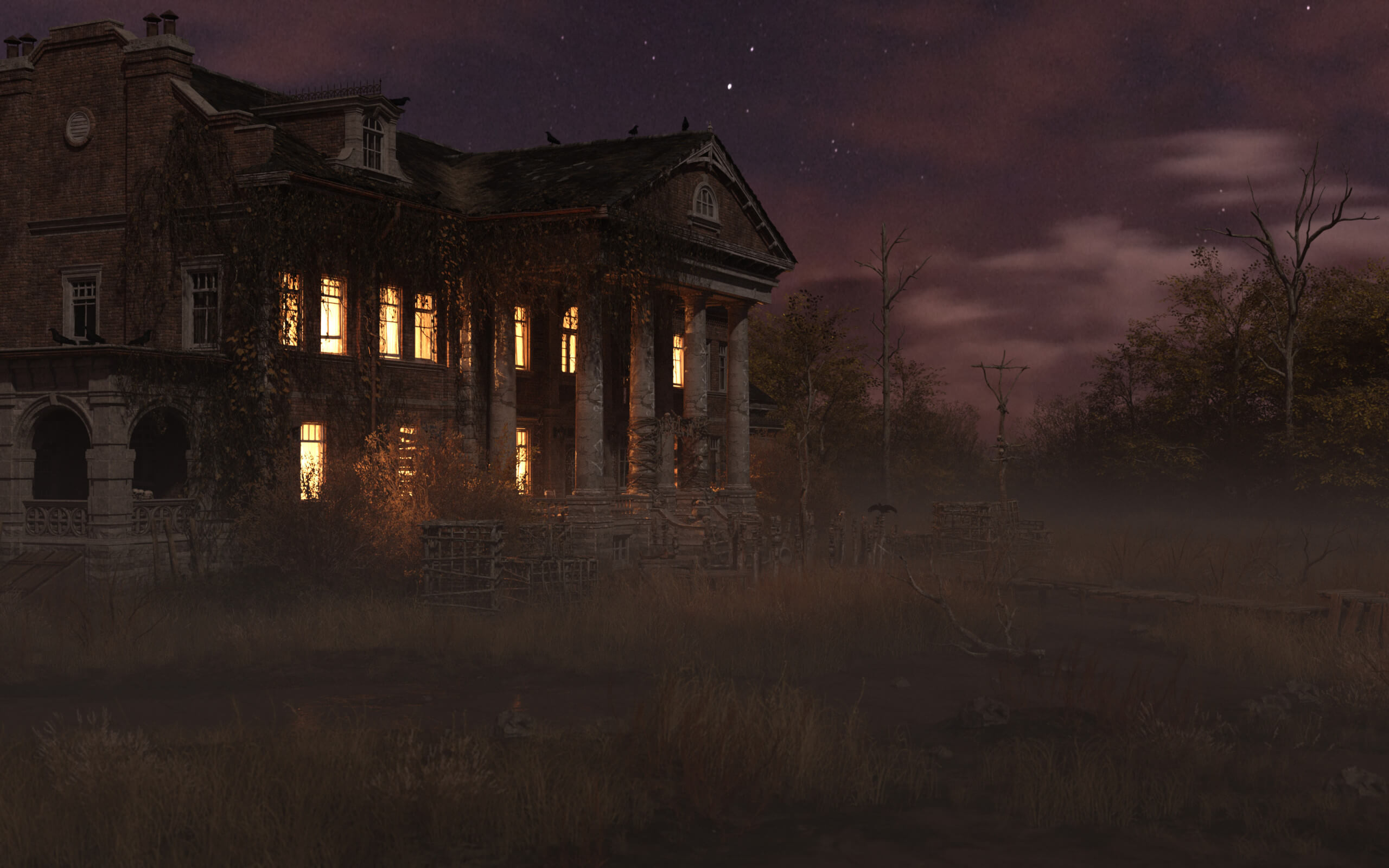 Foggy Night 3D Desktop HD Wallpaper