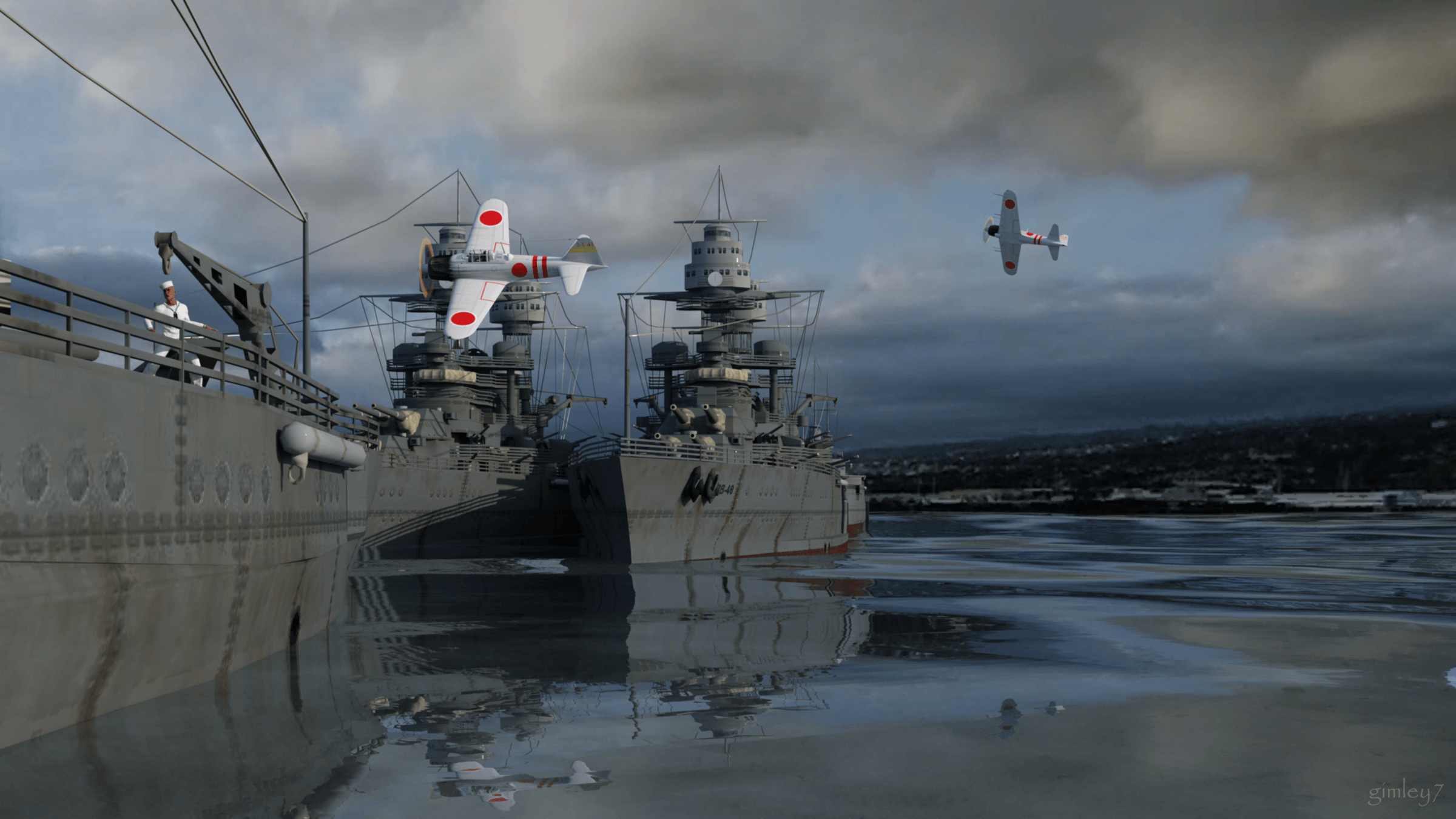 Dec 7 1941 3D Render, Digital Art by gimley