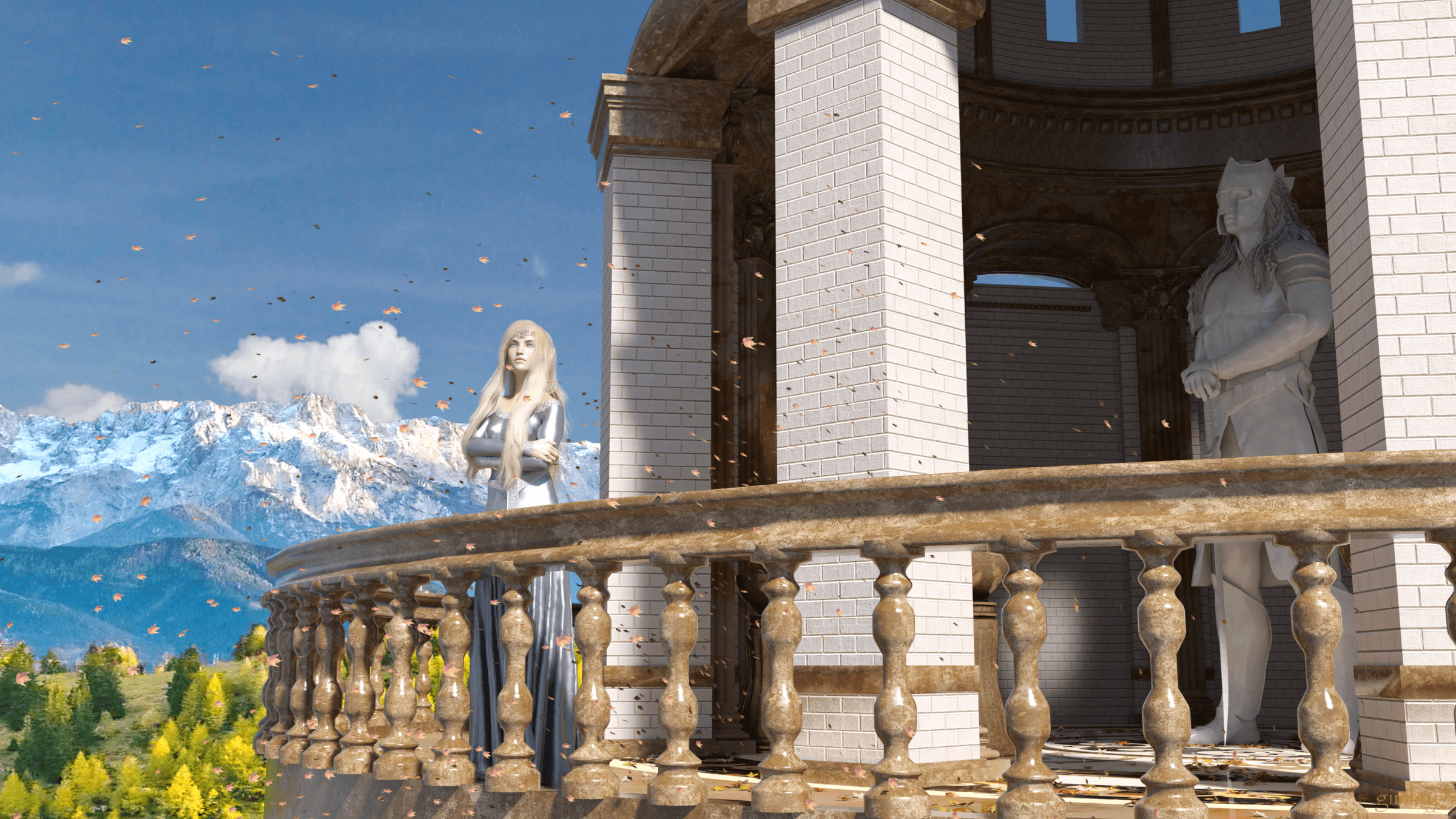Galadriel - A Chill in the Air 3D Render, Digital Art by gimley