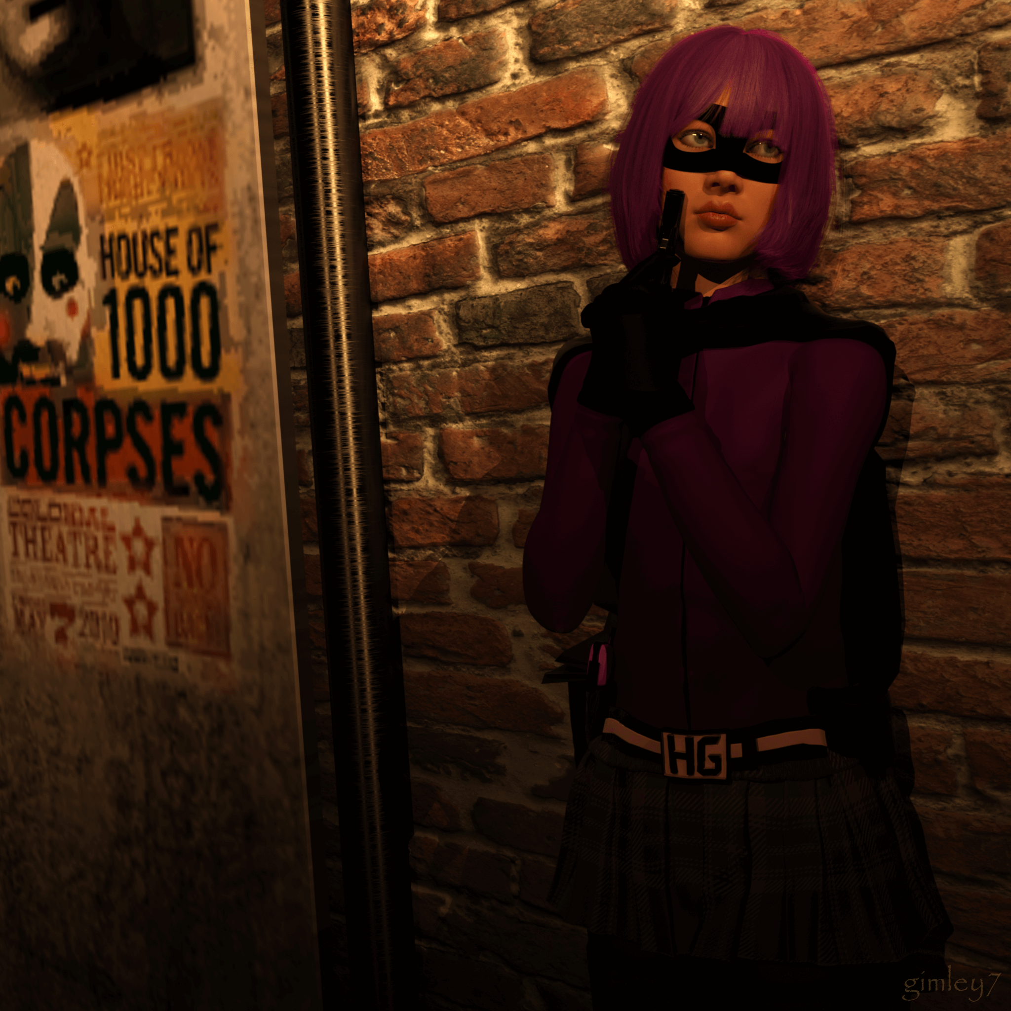 Hit Girl 3D Render, Digital Art by gimley