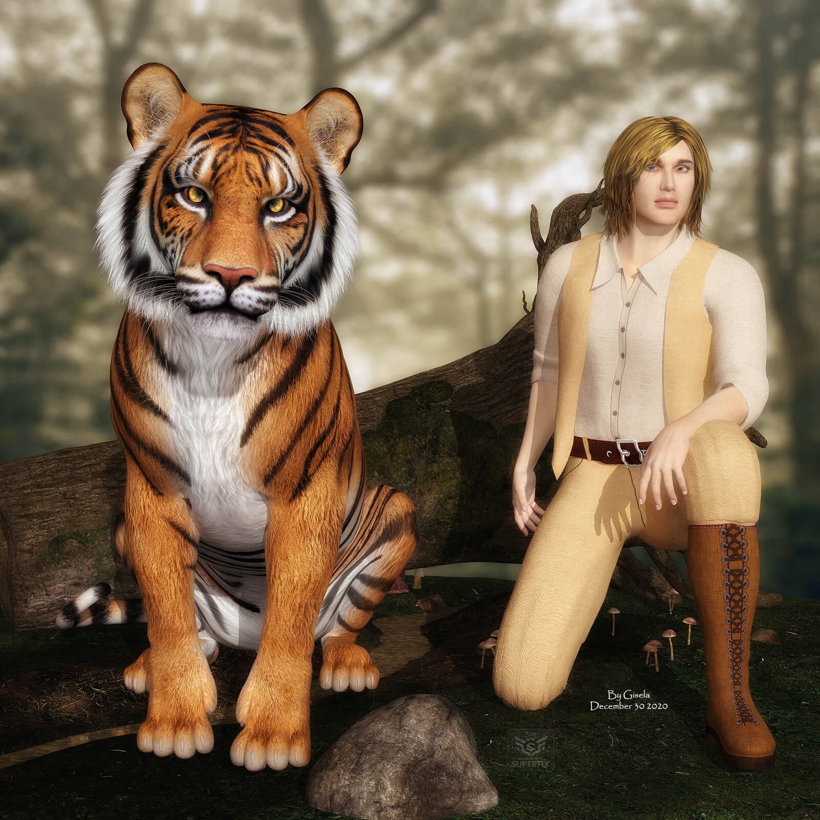 Adventurer 3D Render, Digital Art by Gise