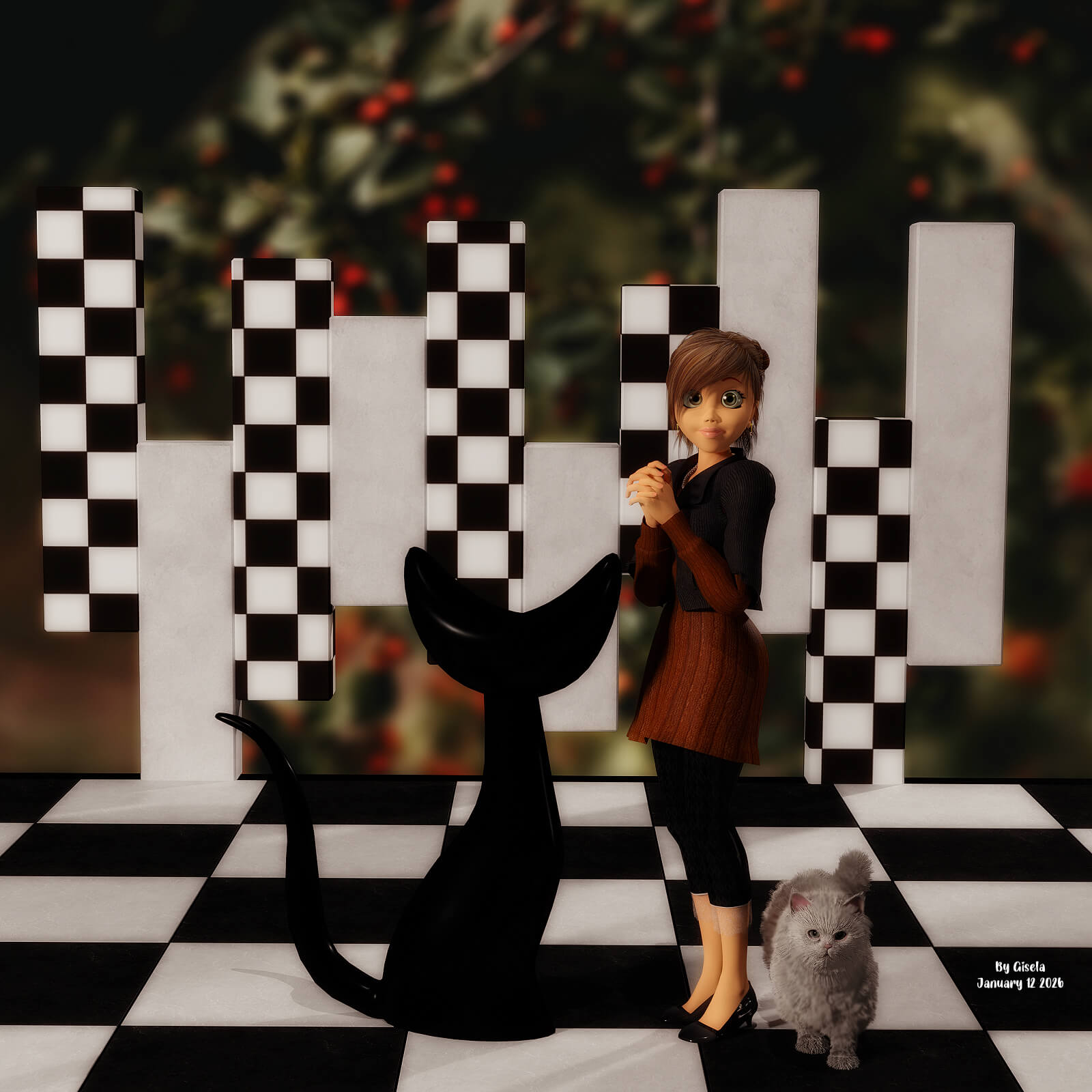 Aiko Chic 3D Render, Digital Art by Gise