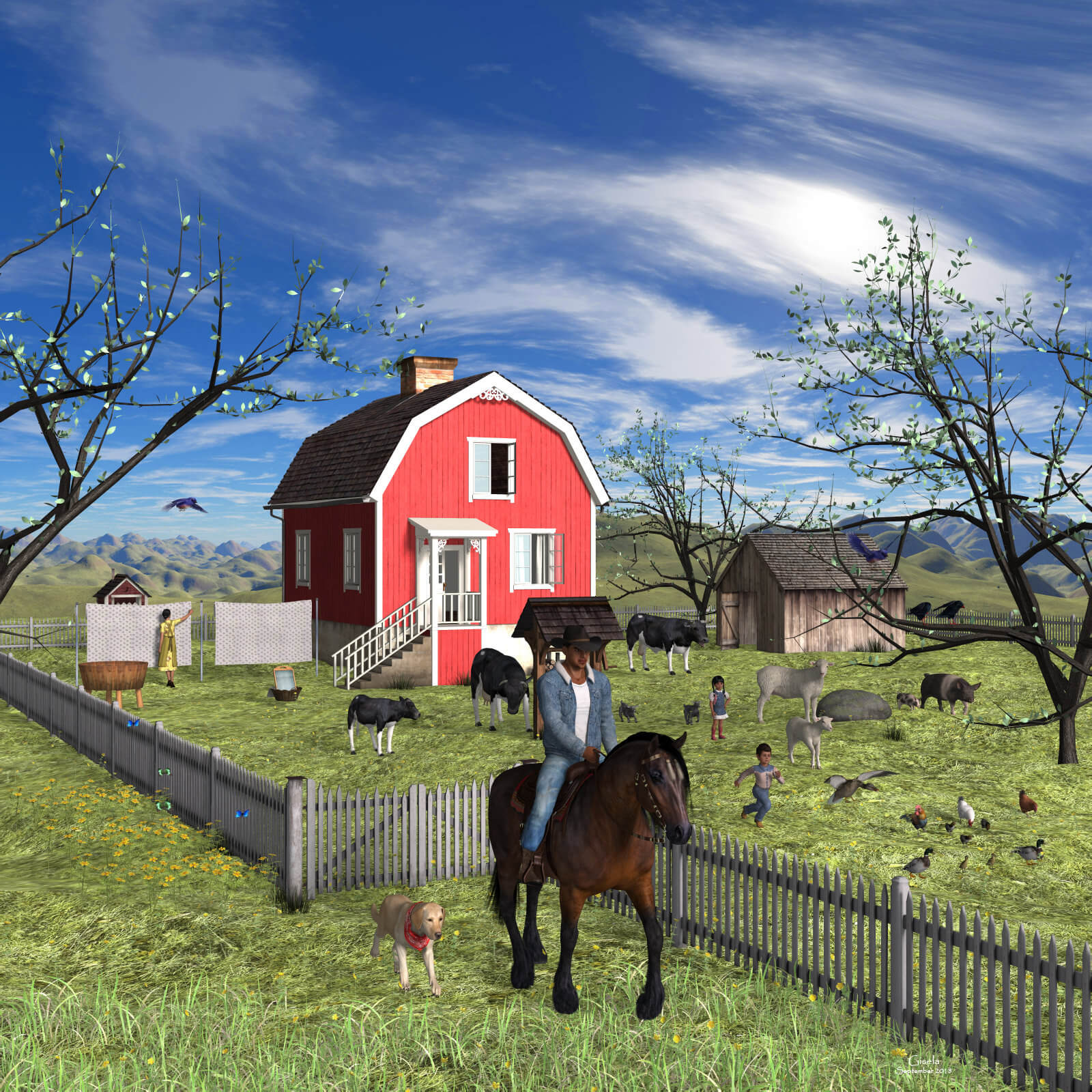 Country 3D Render, Digital Art by Gise