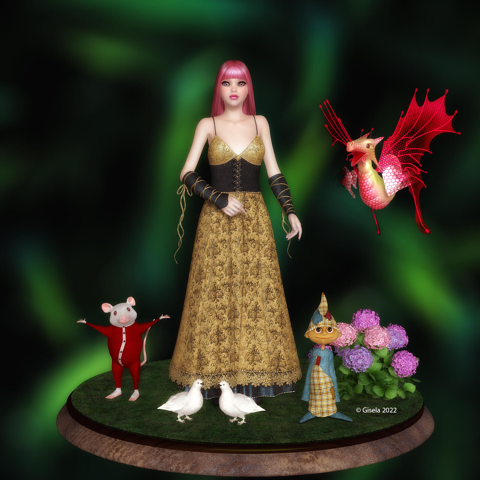 Faery Dragon 3D Render, Digital Art by Gise