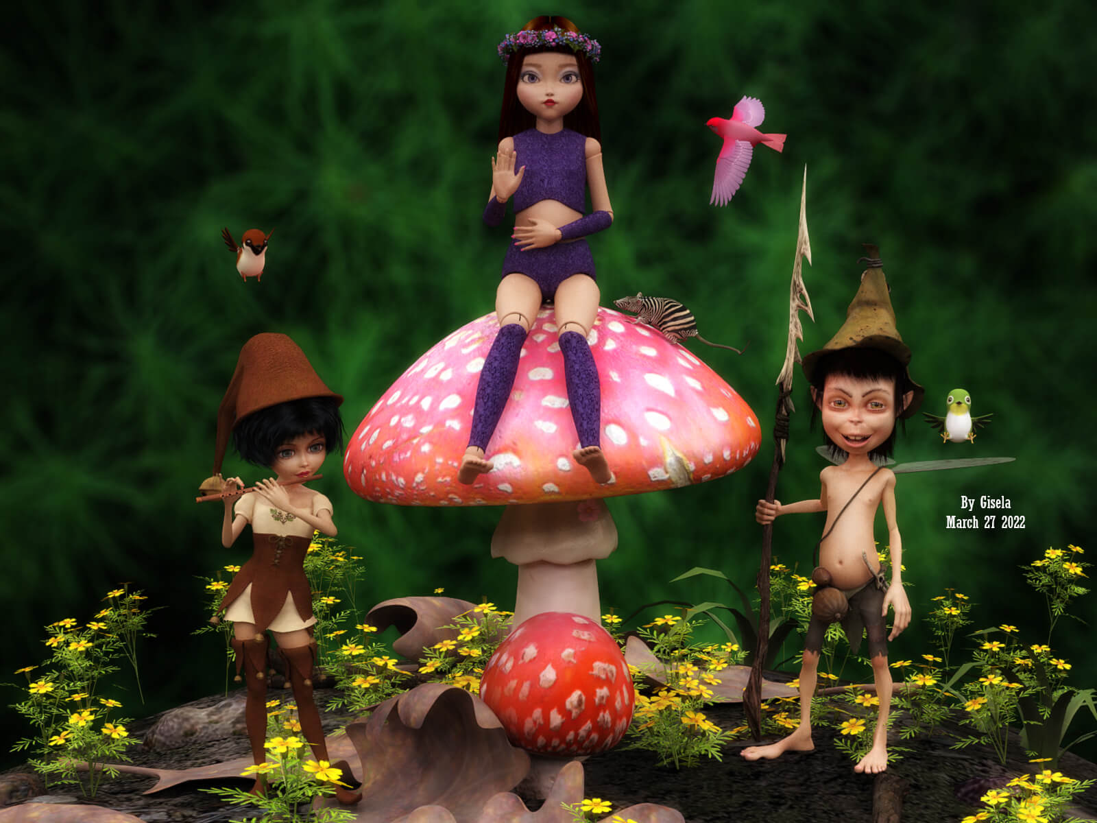 Forest Faery 3D Render, Digital Art by Gise