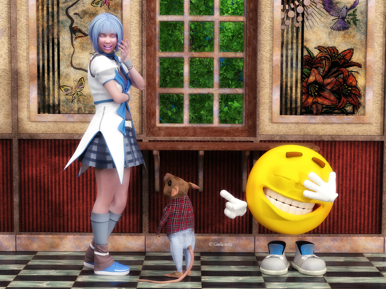 Funny Joke 3D Render, Digital Art by Gise