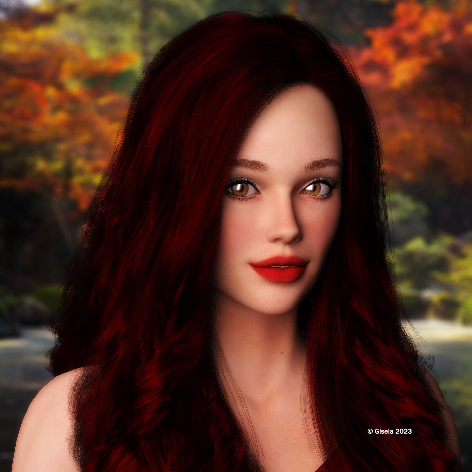 In Red 3D Render, Digital Art by Gise