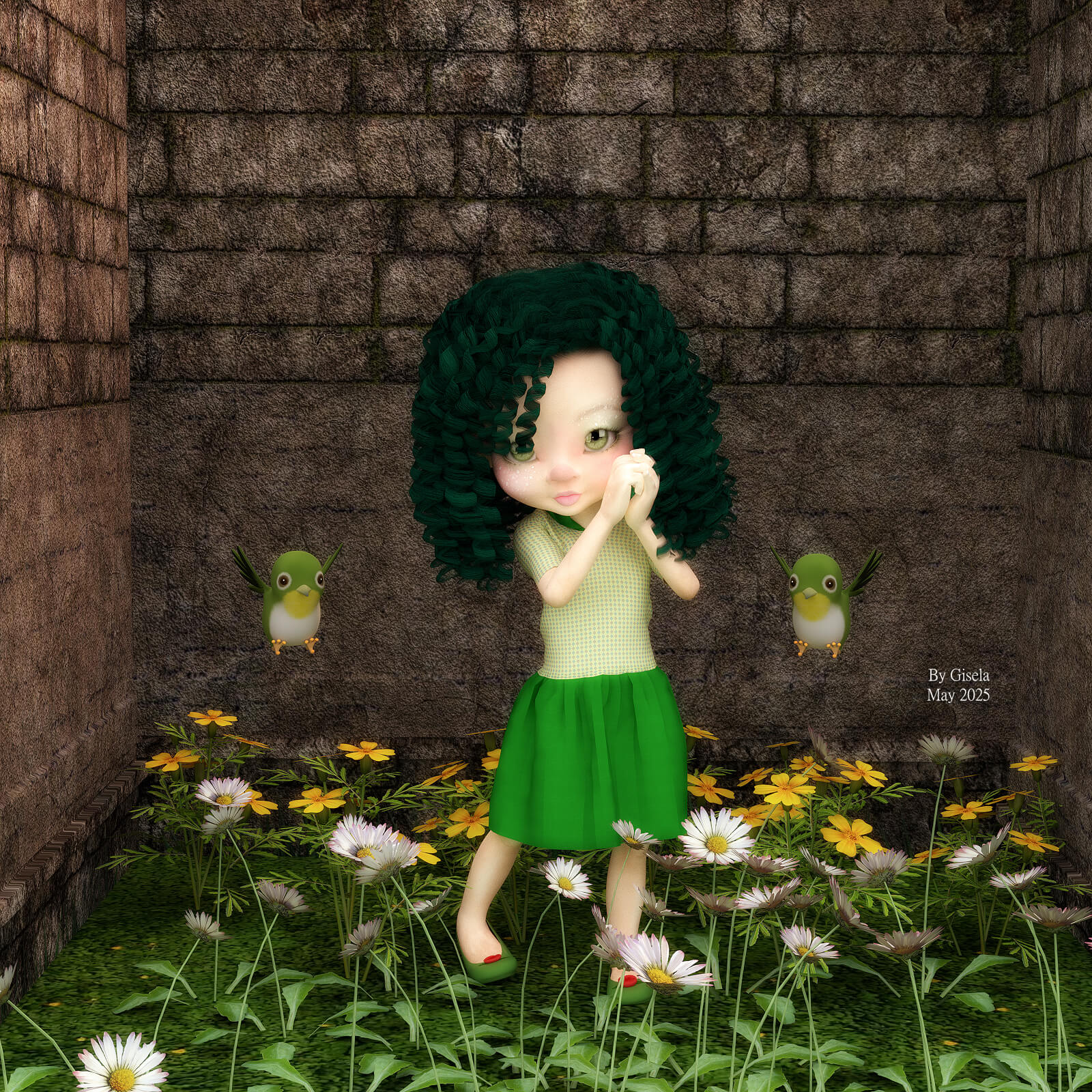 Kiki Dress 2 3D Render, Digital Art by Gise