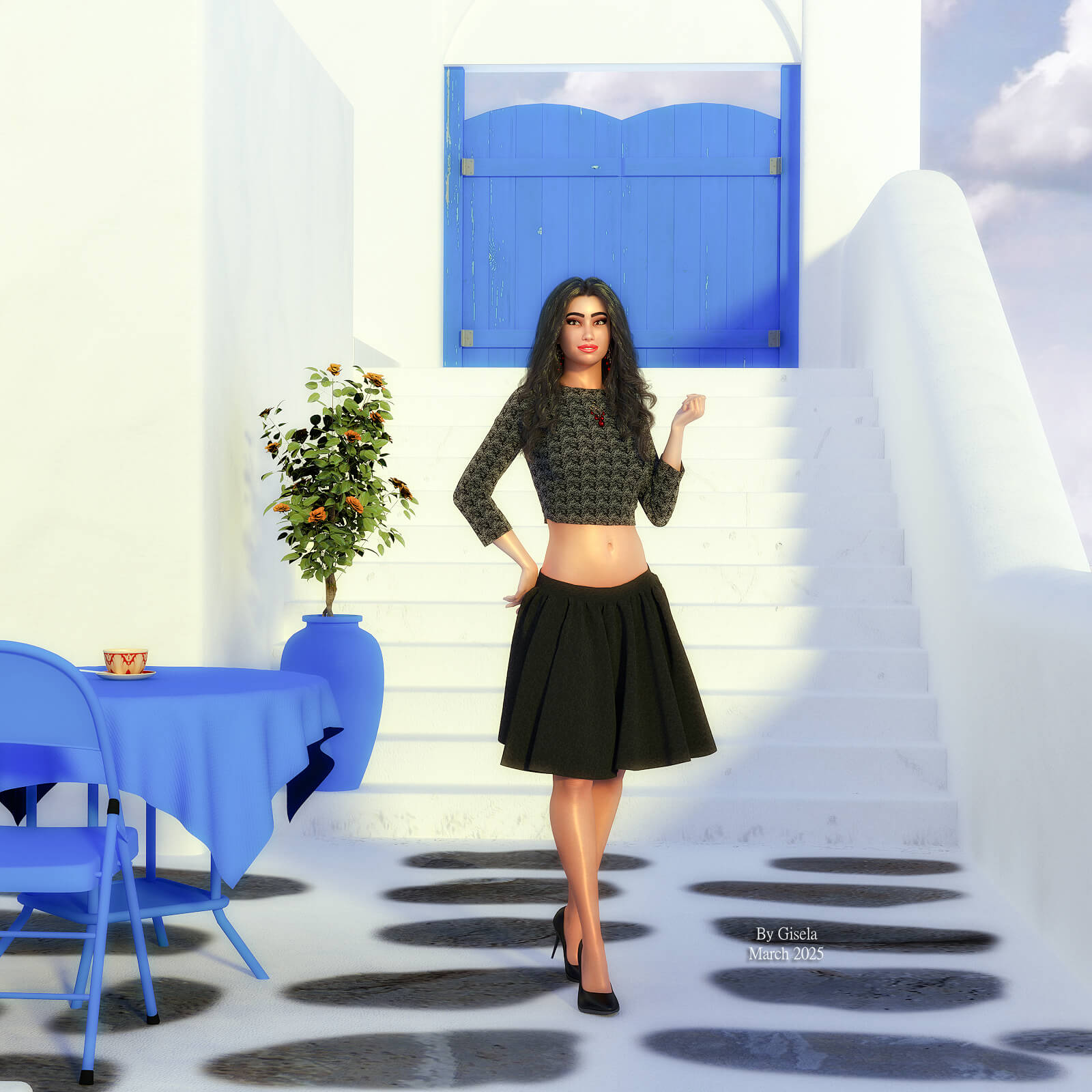 LF2 Black Dress 3D Render, Digital Art by Gise
