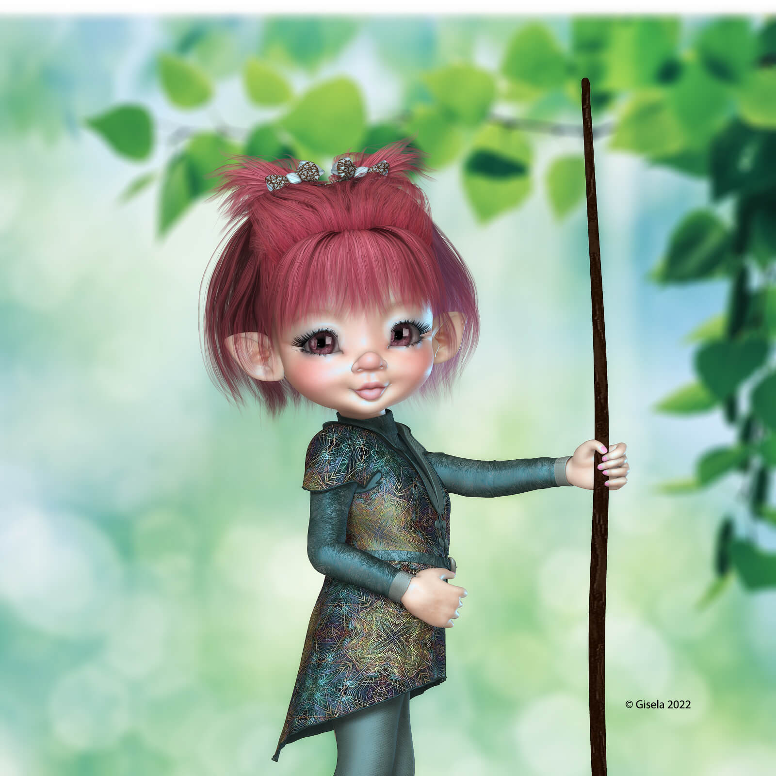 Lil Elfen 3D Render, Digital Art by Gise