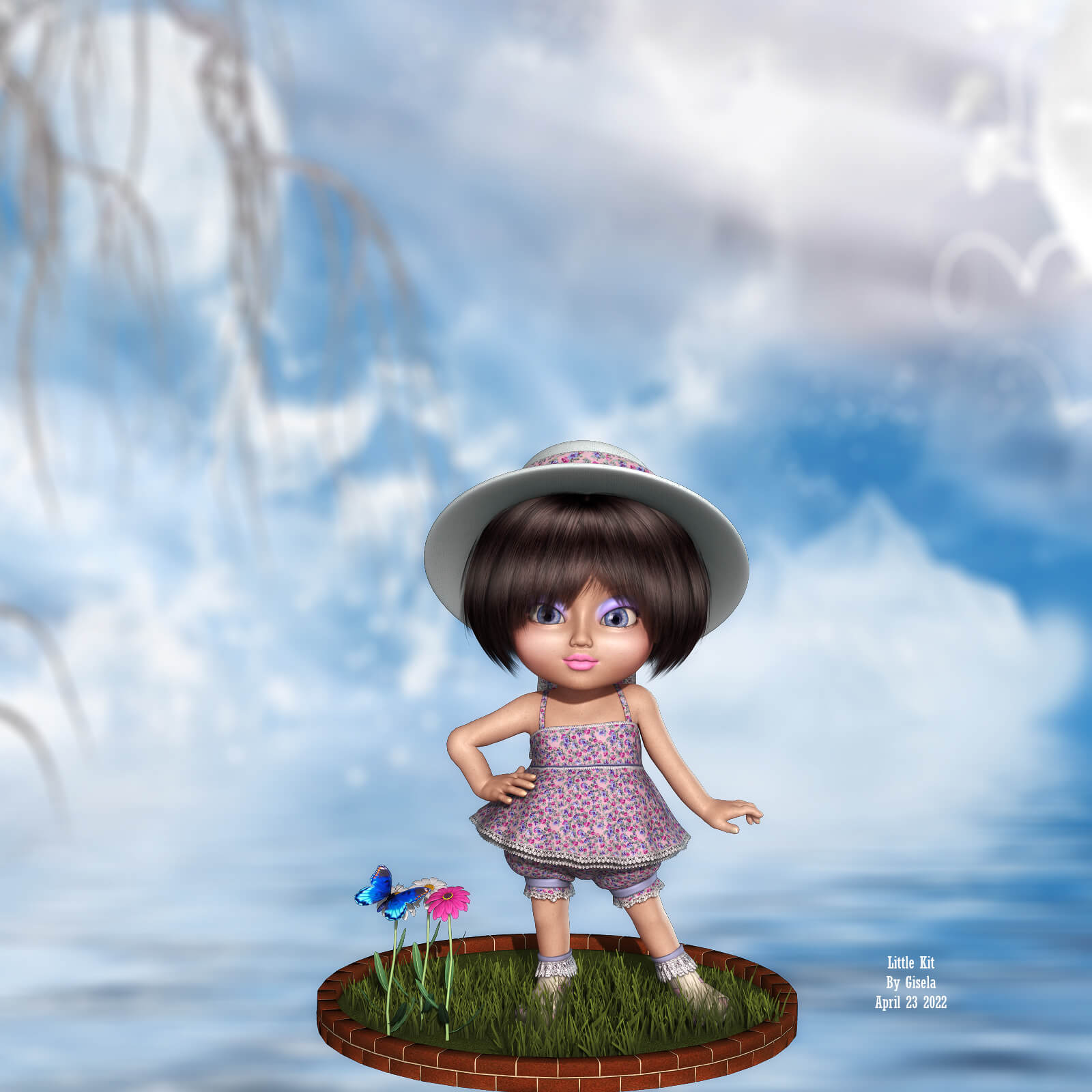 Little Kit 3D Render, Digital Art by Gise