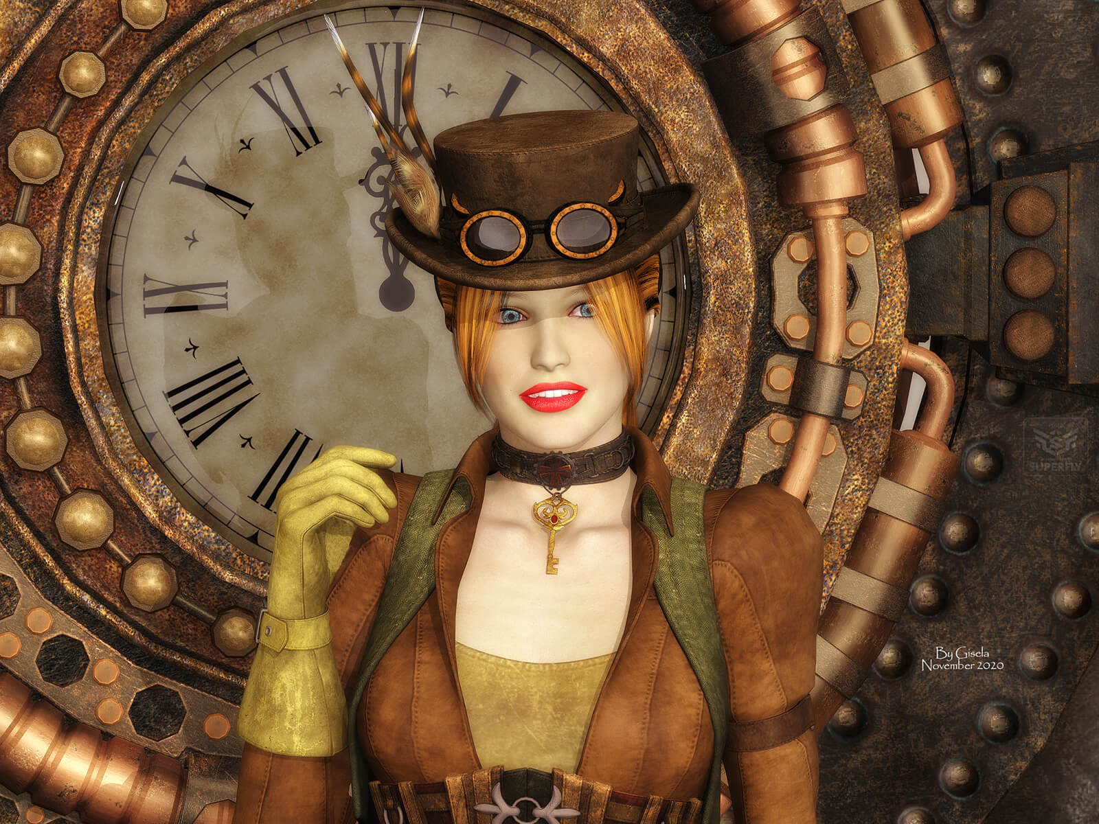More Steampunk 3D Render, Digital Art by Gise
