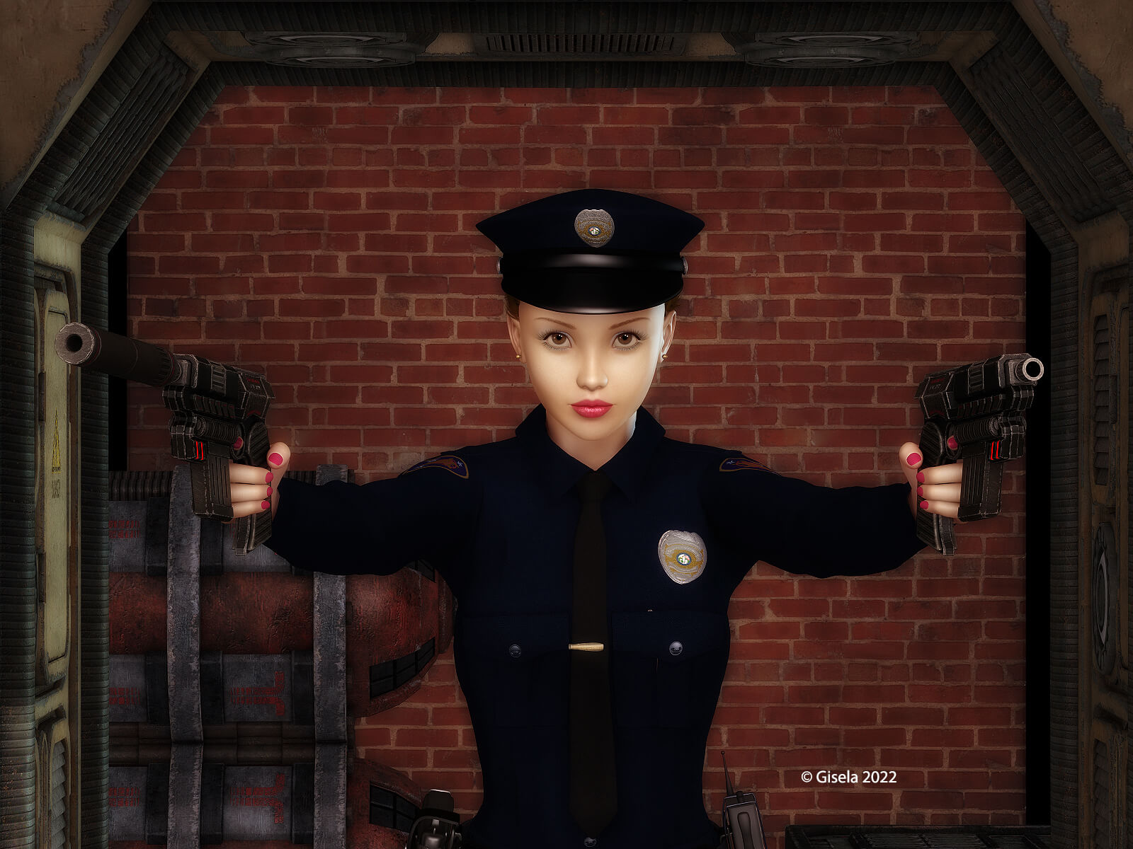 Officer Janika 3D Render, Digital Art by Gise