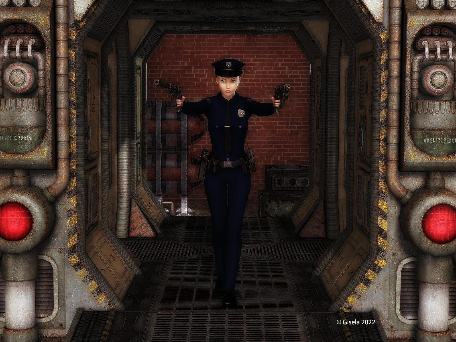 Officer Janika 3D Render | RenderHub Gallery