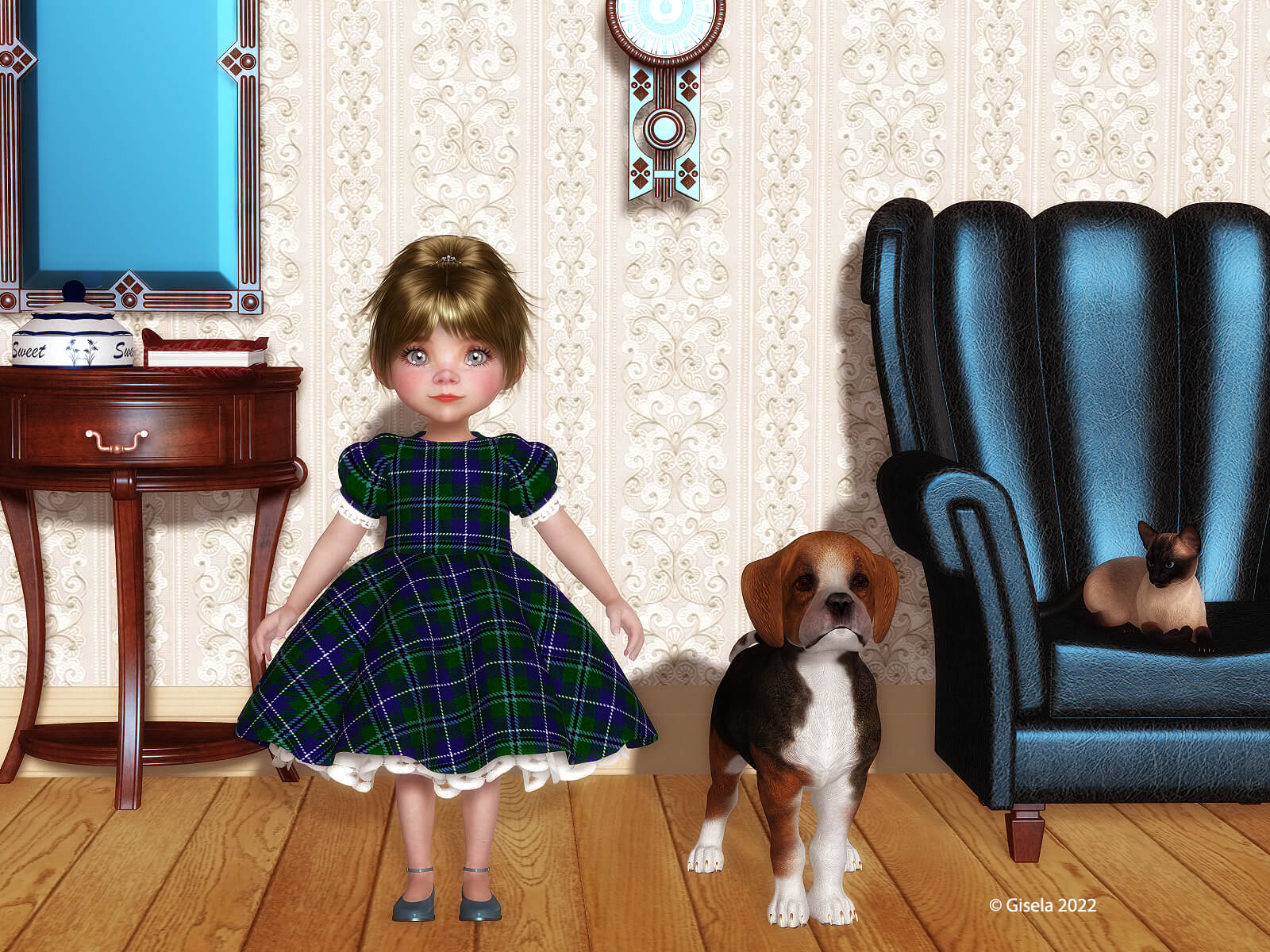 Posing Pretty 3D Render, Digital Art by Gise