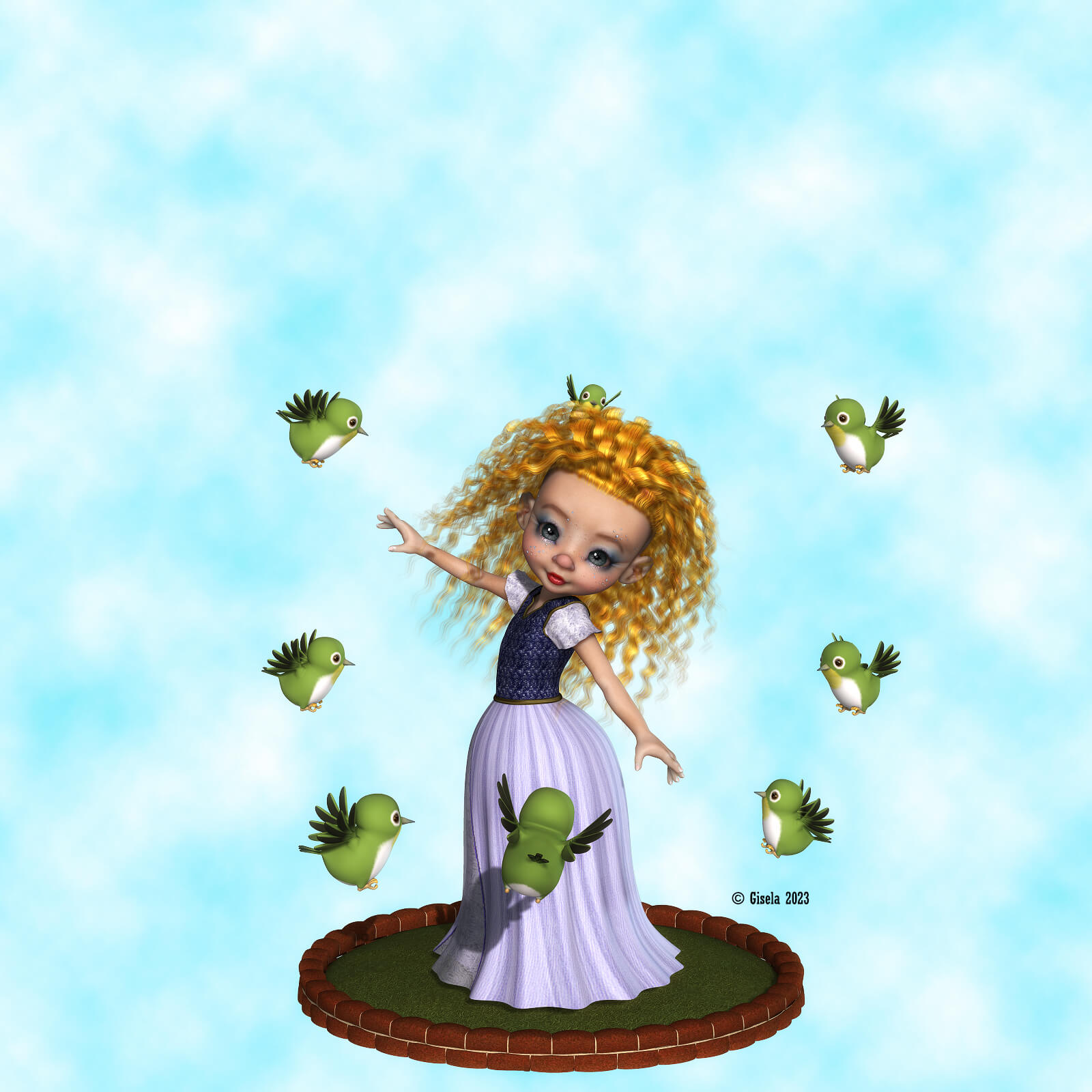 Princess Kiki 3D Render, Digital Art by Gise