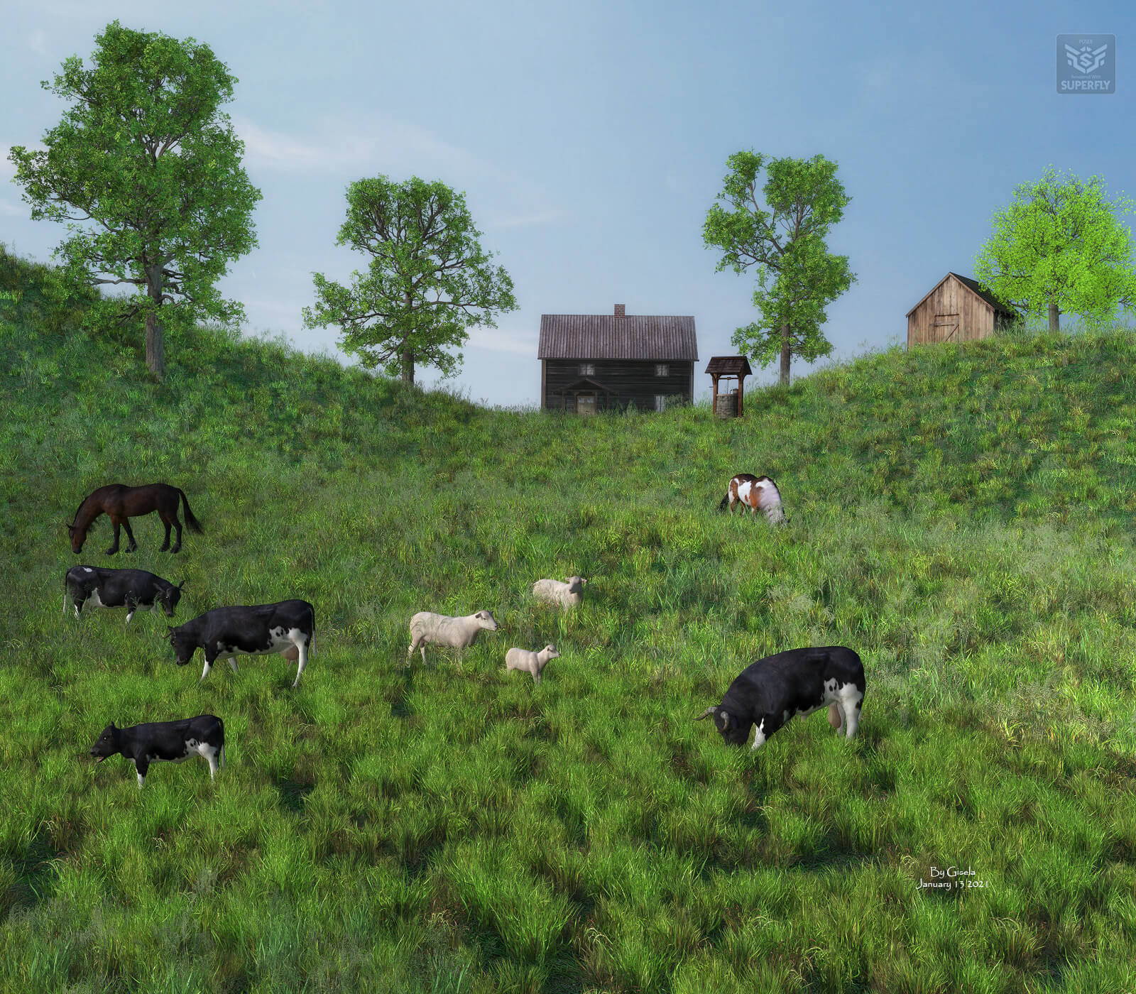 Some Test Scenes 3D Render, Digital Art by Gise