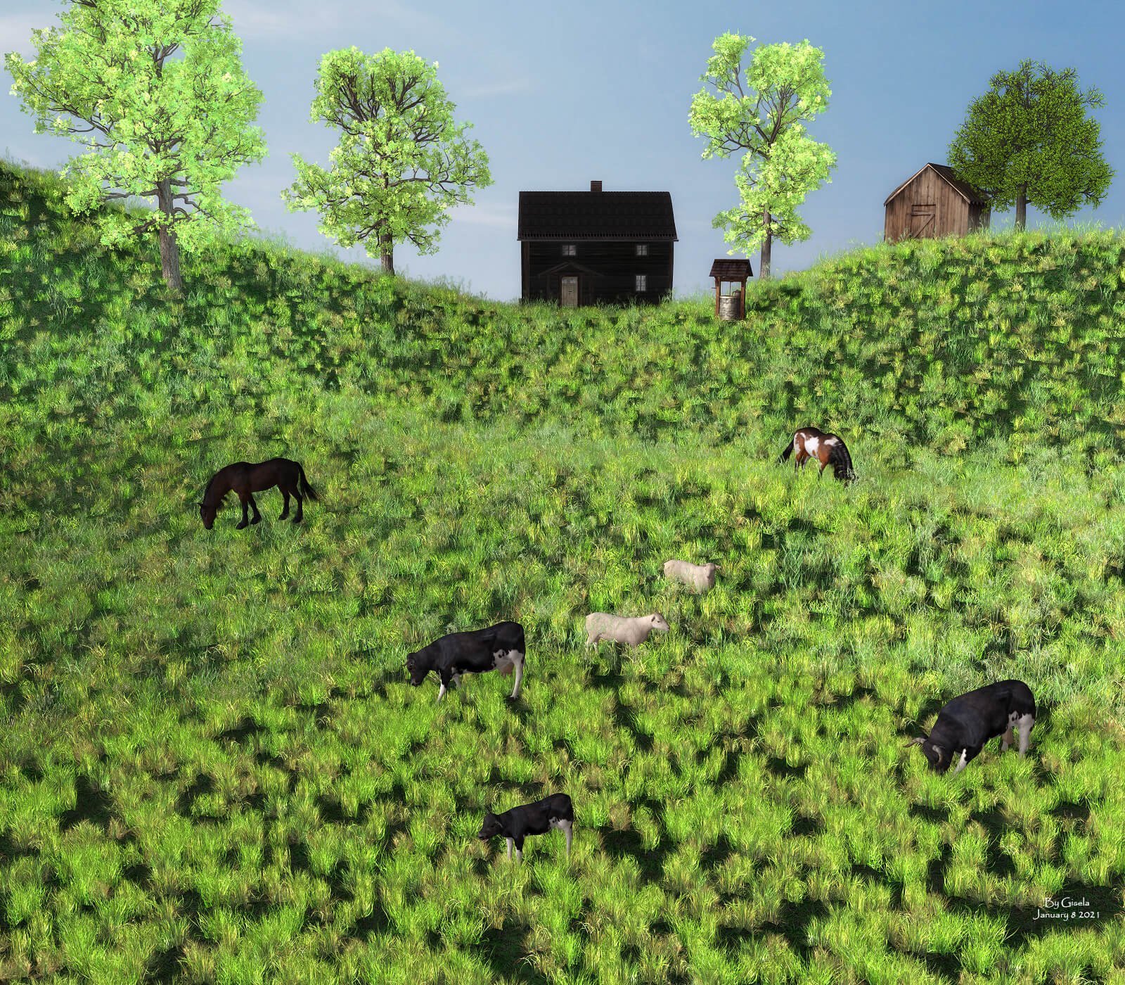 Some Test Scenes 3D Render, Digital Art by Gise