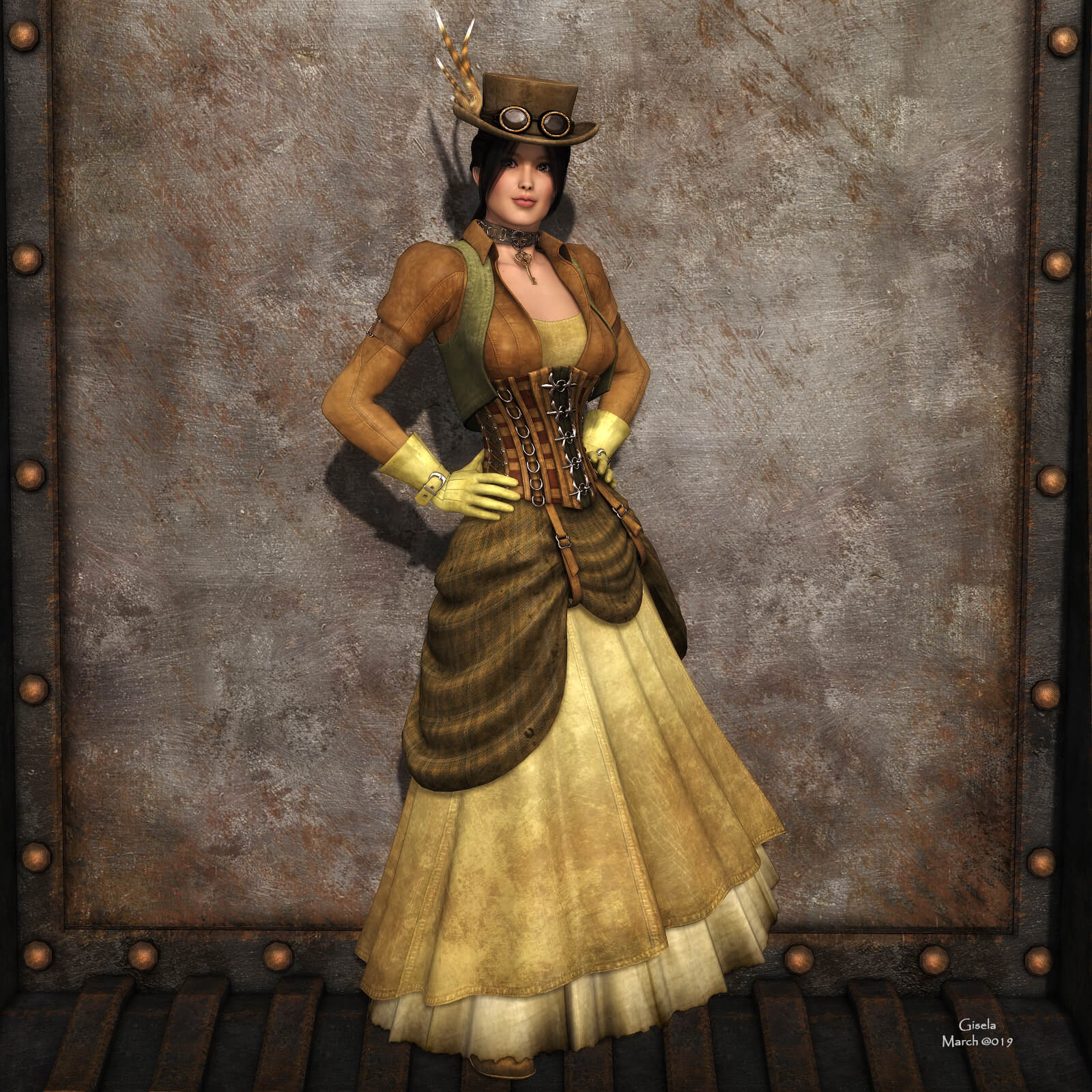 Steampunk 3D Render, Digital Art by Gise