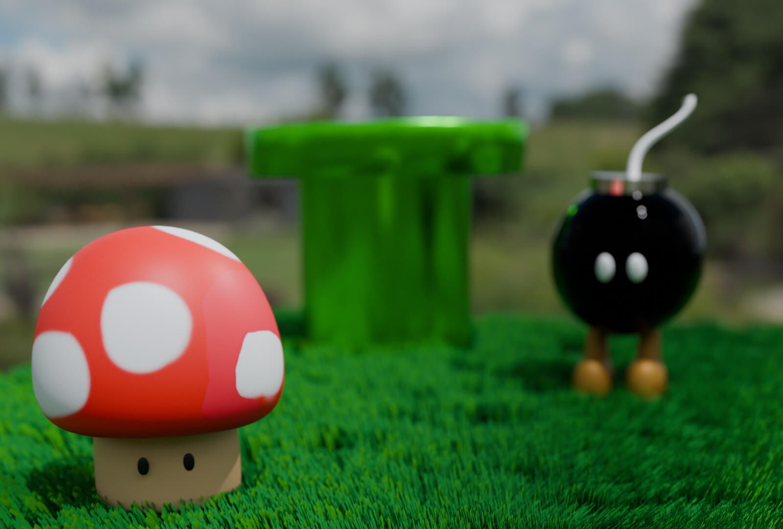 Super Mario Blender Tutorial 3D Render, Digital Art by Gise