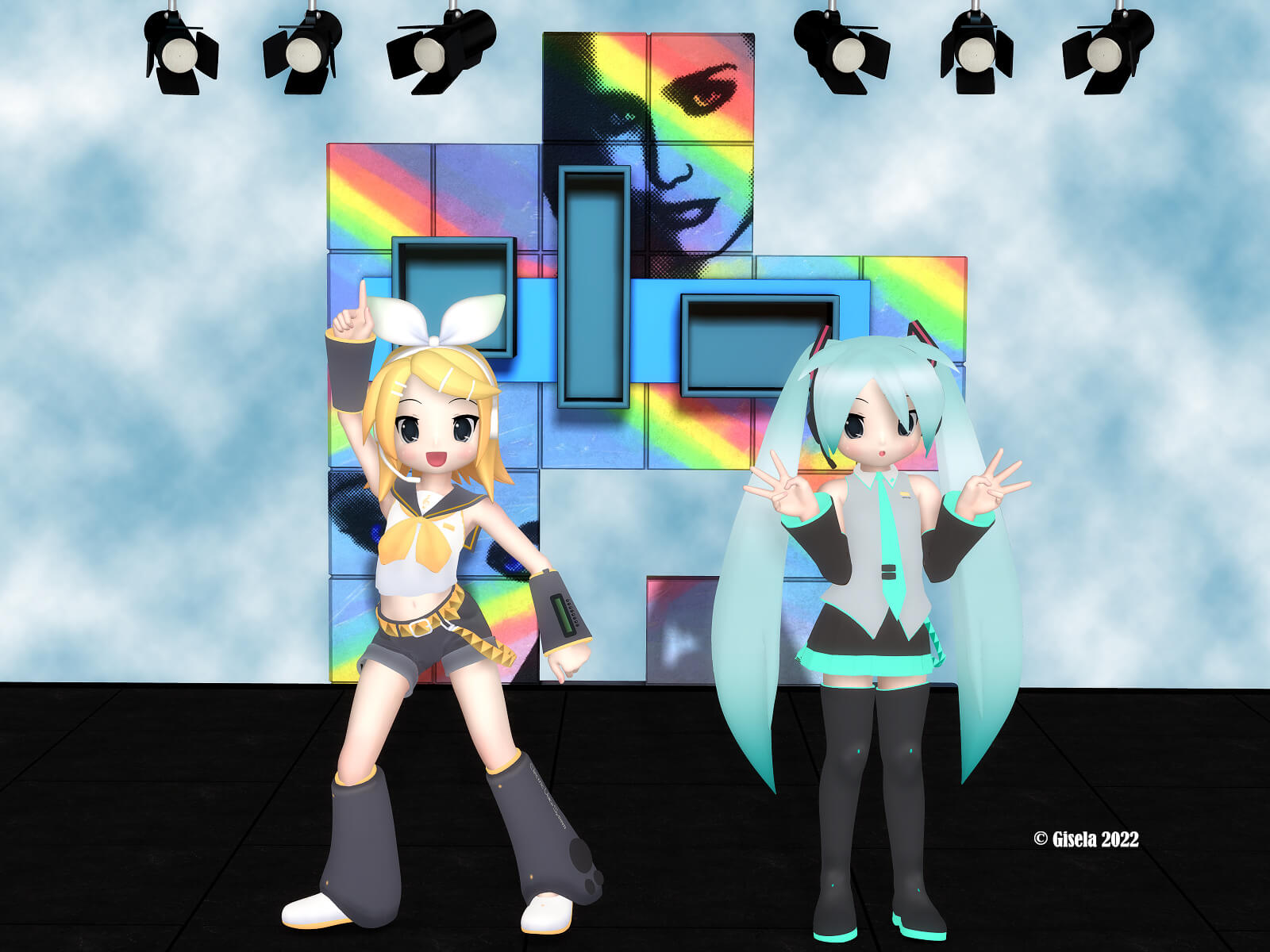 Super Starts 3D Render, Digital Art by Gise