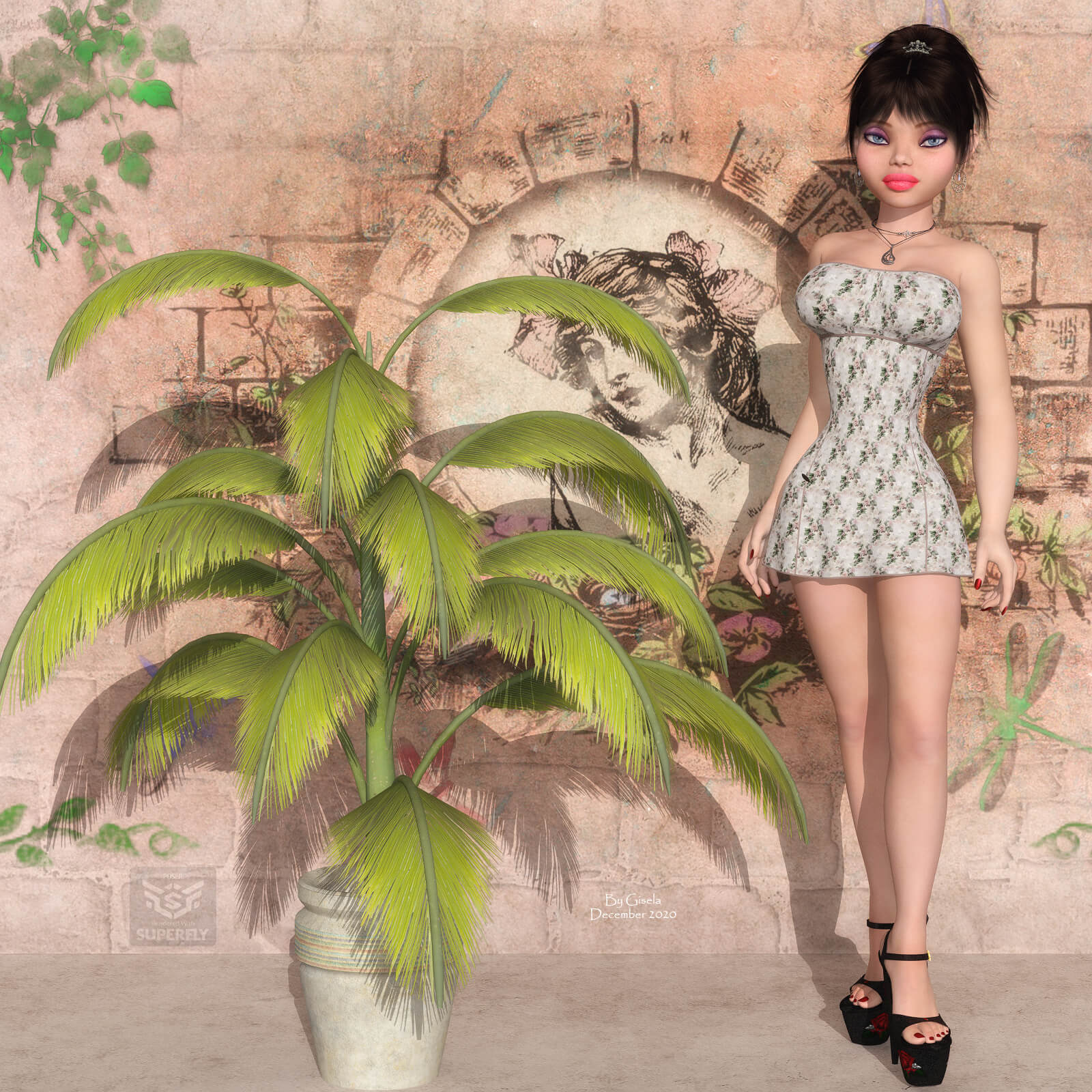 The Girl 4 3D Render, Digital Art by Gise