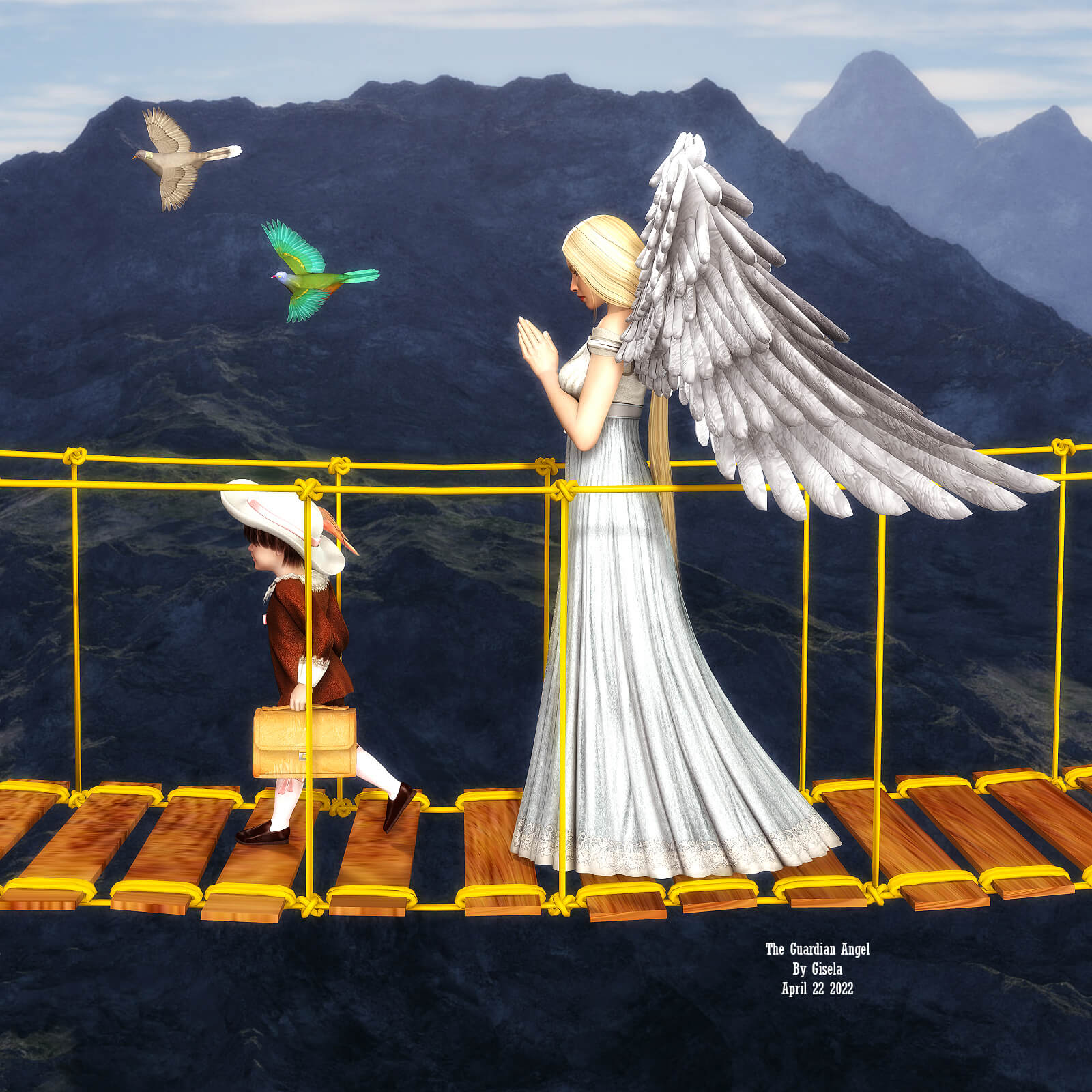 The Guardian Angel 3D Render, Digital Art by Gise