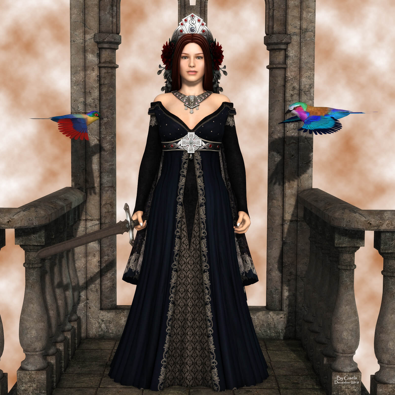 The Lady 3D Render, Digital Art by Gise