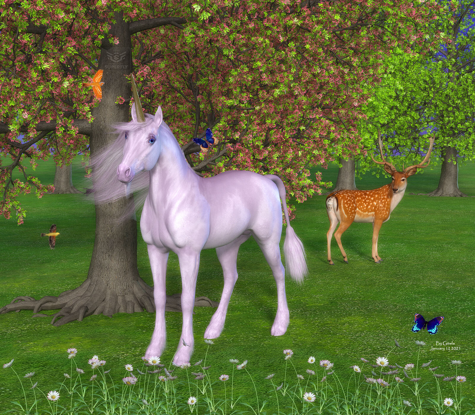 The Unicorn 3D Render | RenderHub Gallery